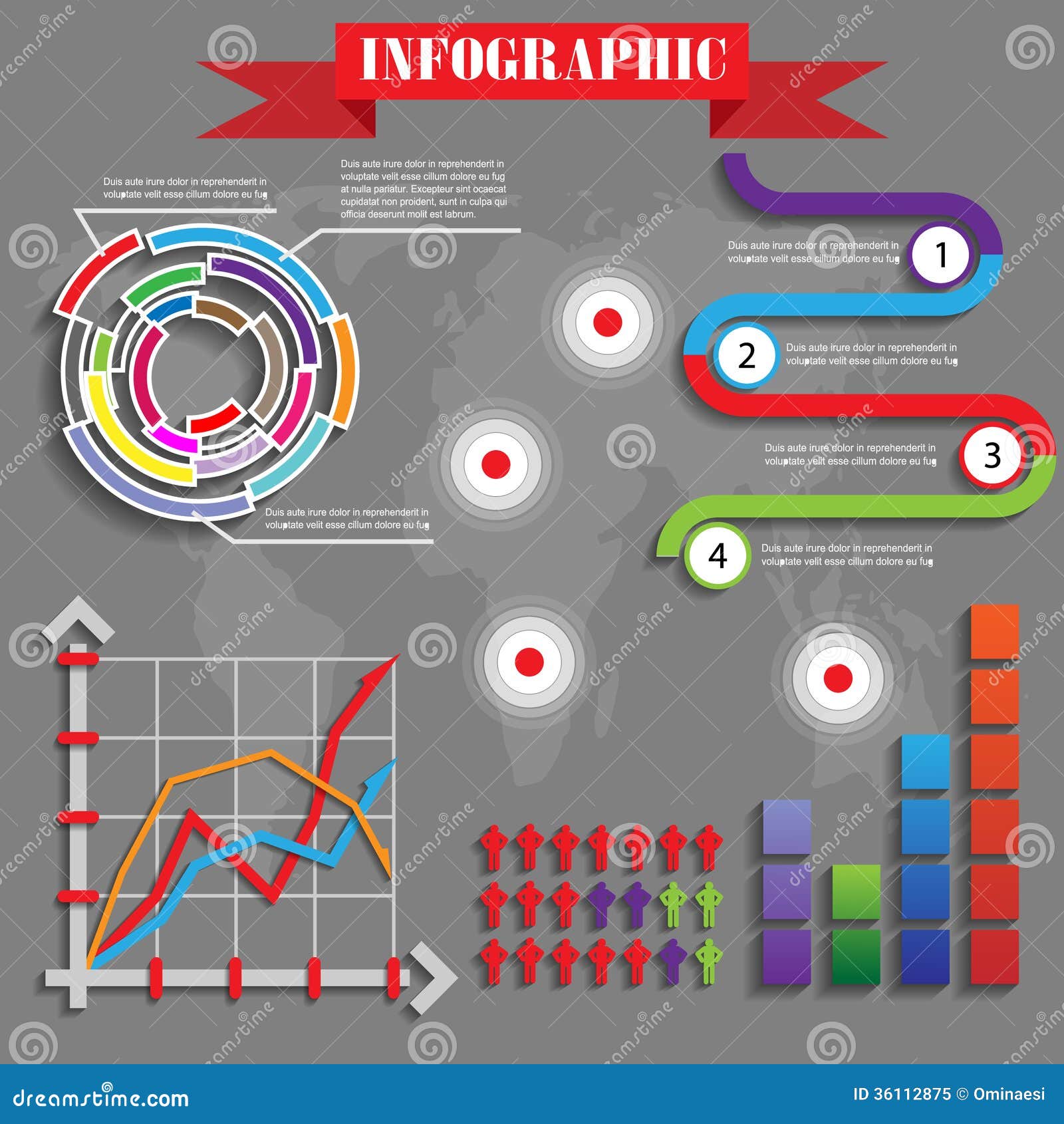 Colorful Futuristic Infographics Vector Stock Vector - Illustration of ...
