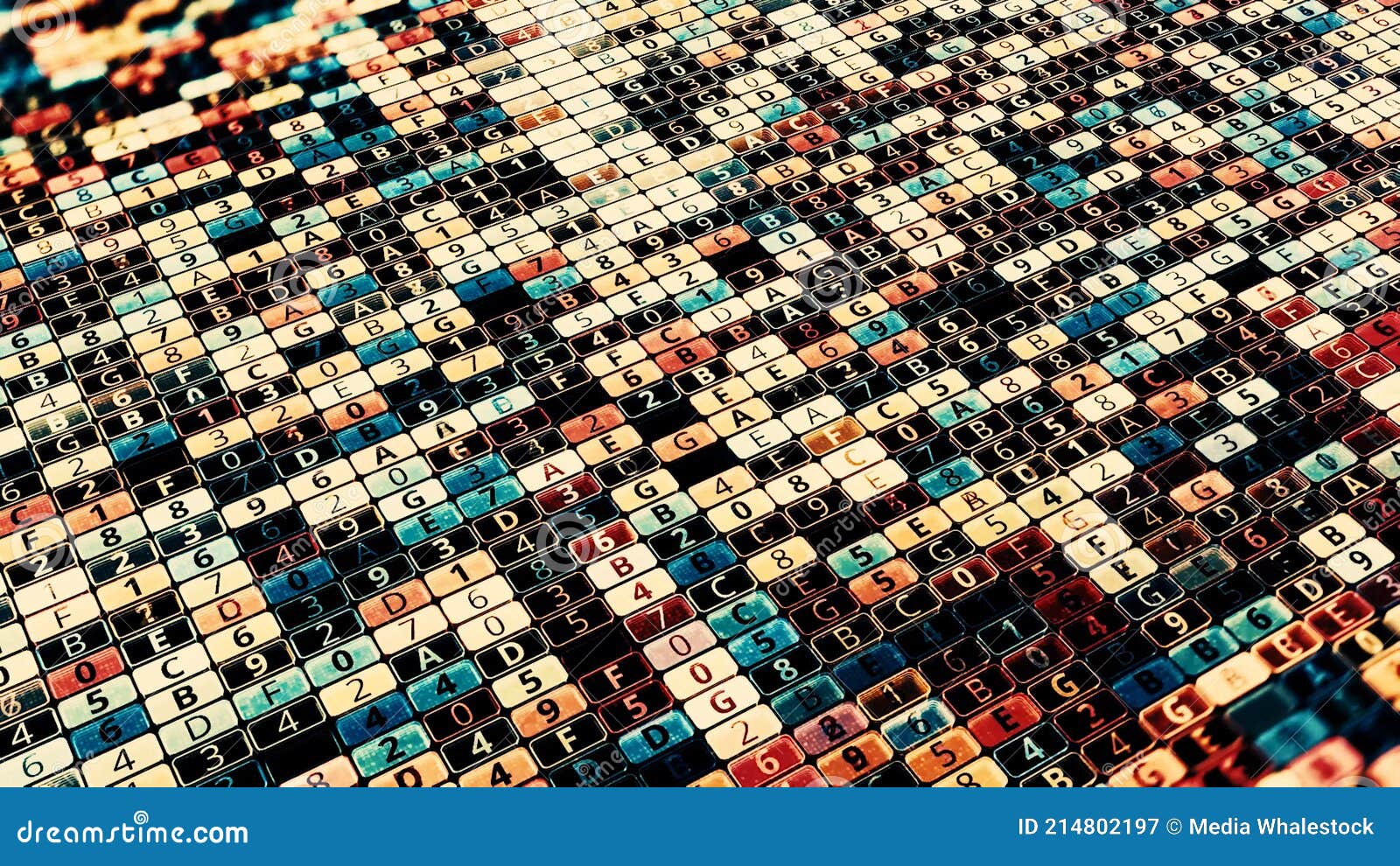 Colorful Futuristic Interface of a Data Scanning Program, Abstract ...