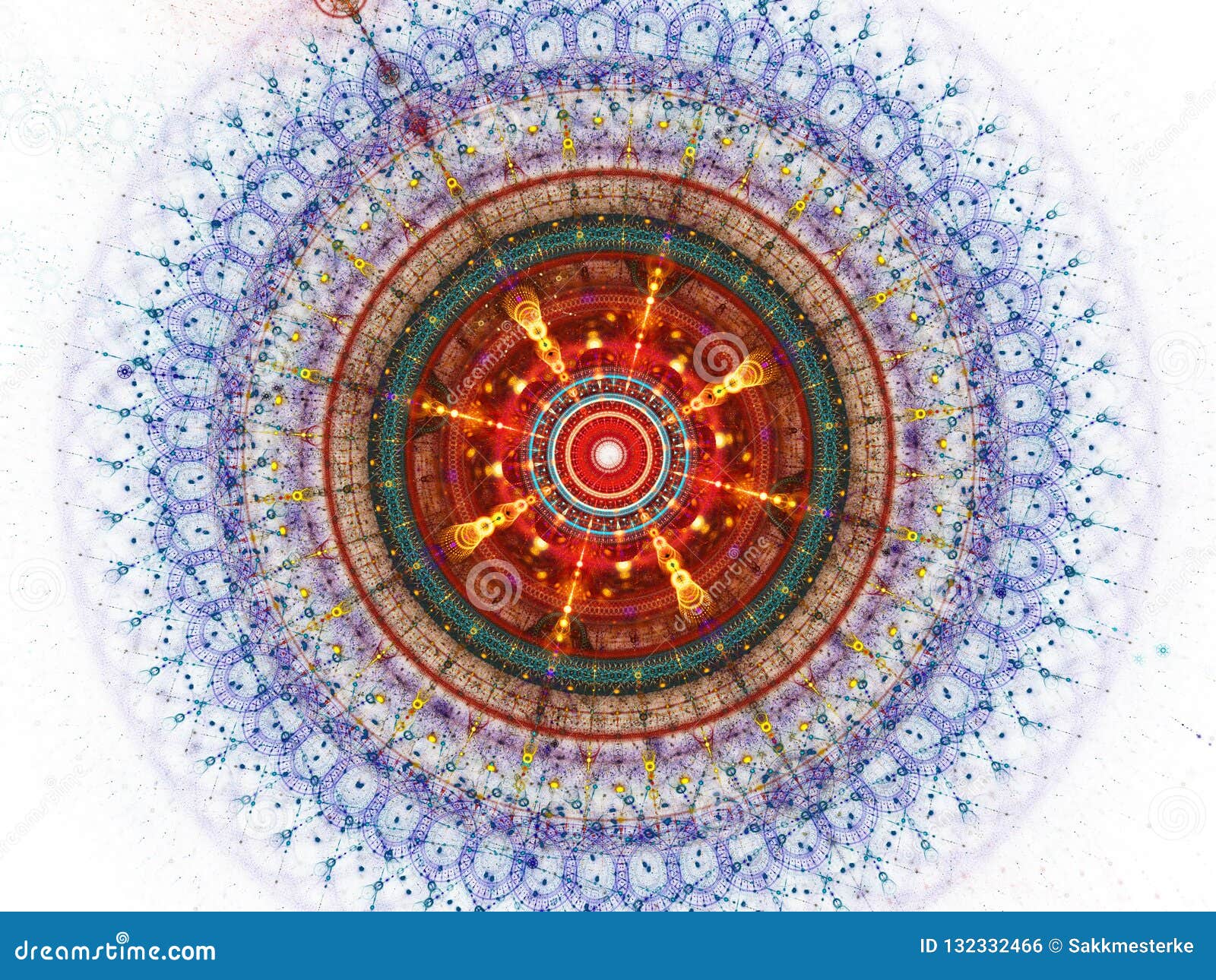 Colorful Futuristic Mandala Like Object Stock Illustration ...