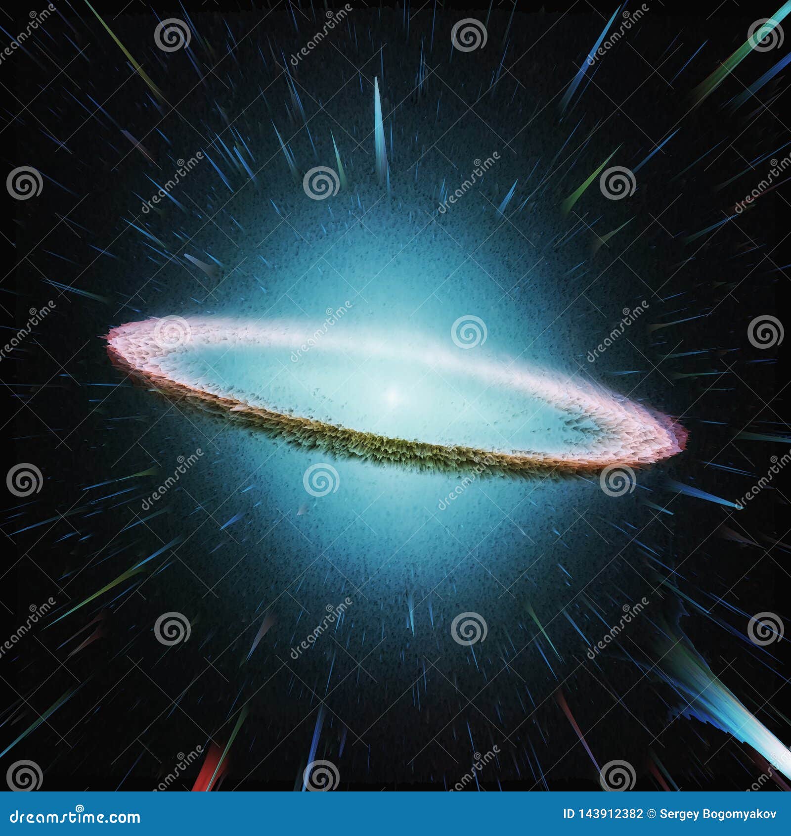 Exploding Star Over Futuristic City Skyline Royalty-Free Stock ...