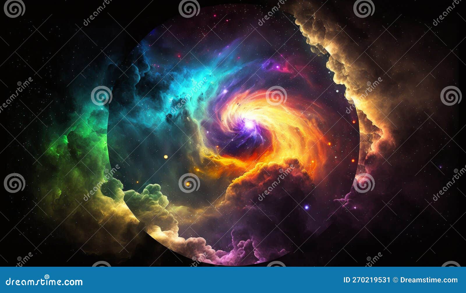 Colorful Galaxy Background with Clouds and Stars Stock Illustration ...
