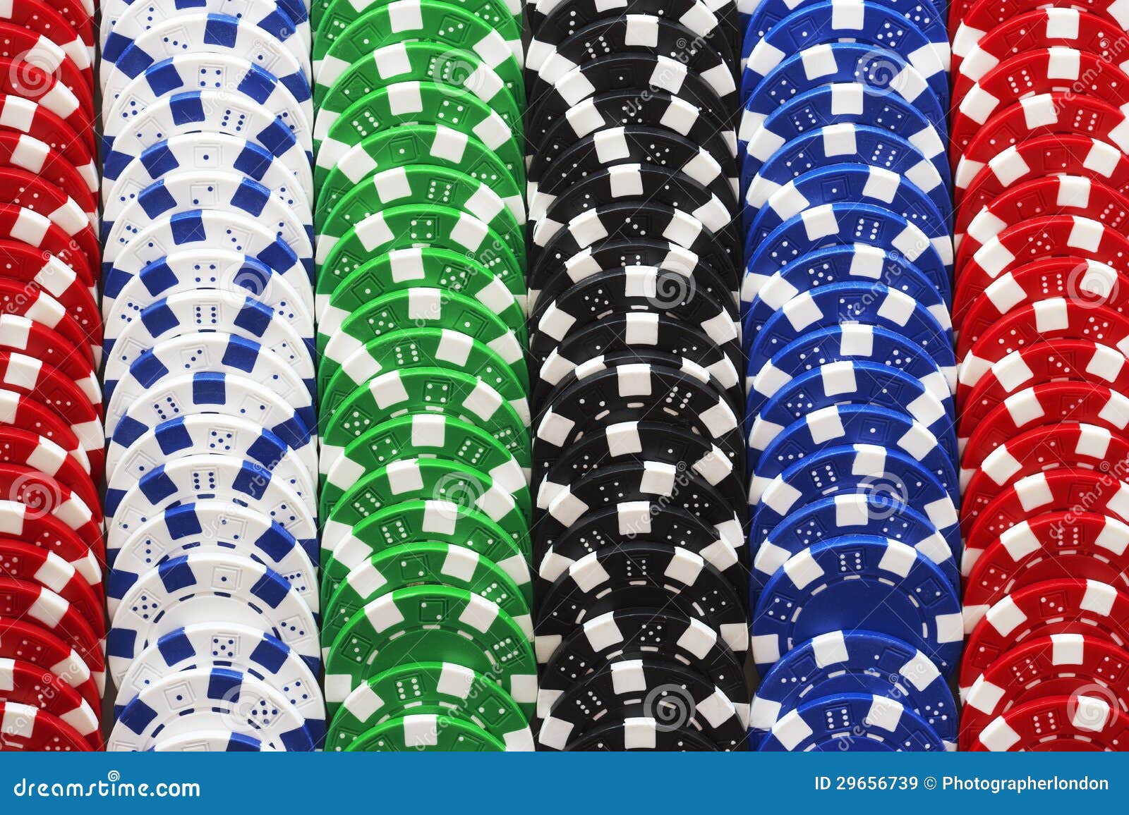 Colorful Gambling Chips in a Row Stock Image - Image of still, order ...