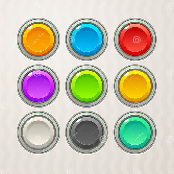 Colorful Game Buttons stock vector. Illustration of graphic - 62669872