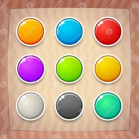Colorful Game Buttons stock vector. Illustration of elements - 63590289