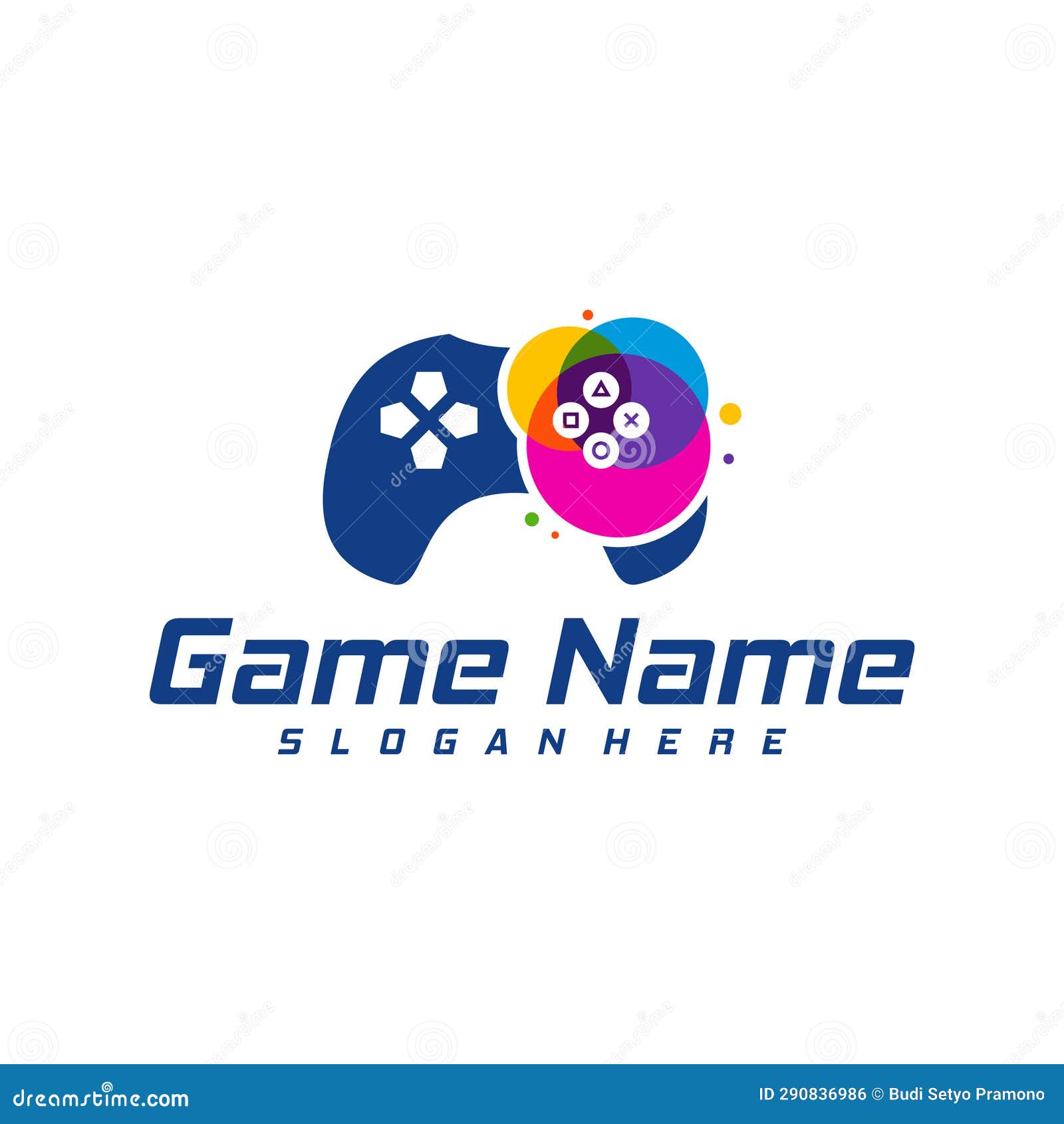 Colorful Game Logo Template Vector. Joystick Design Icon. Stylized ...