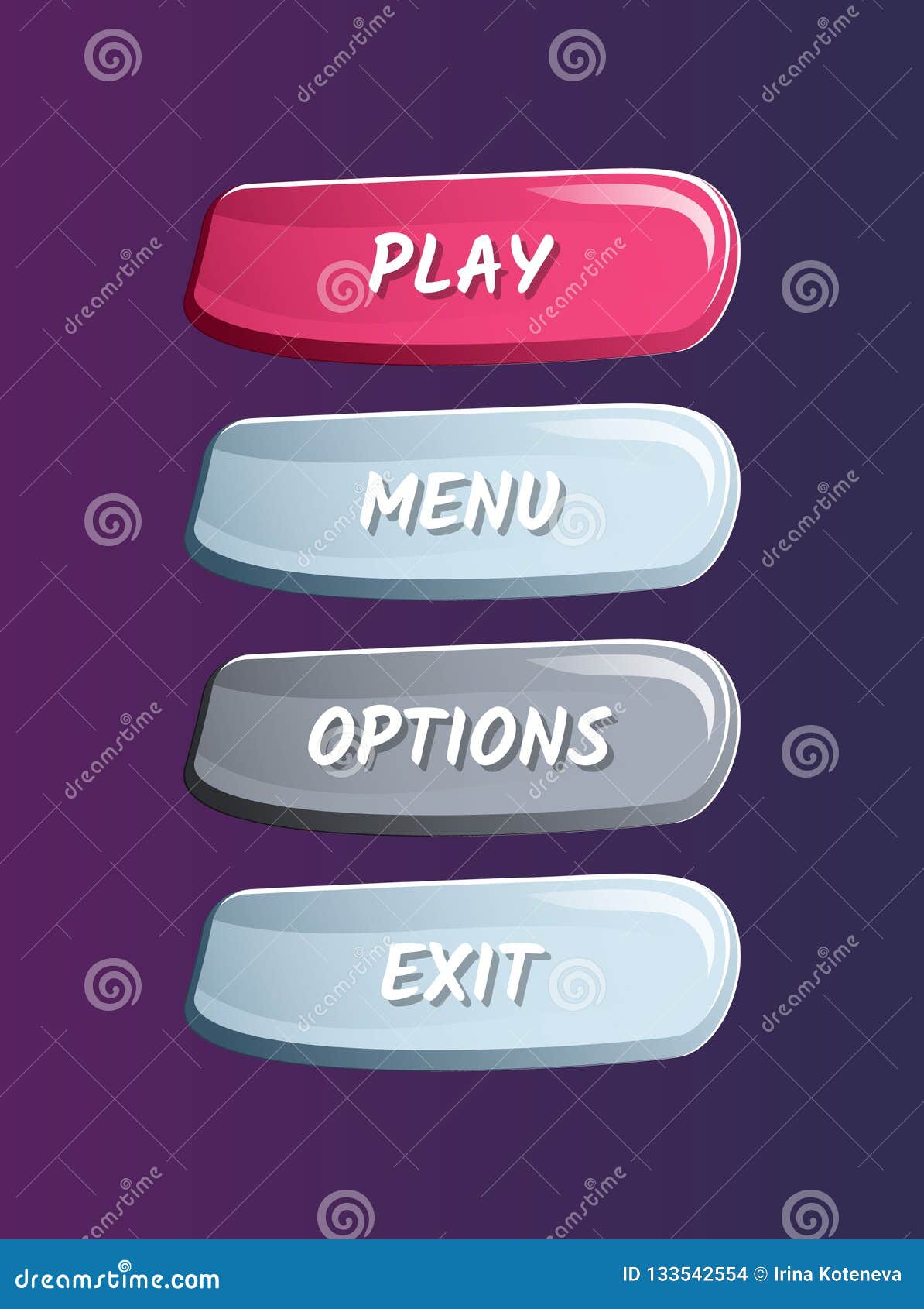 Colorful Game Options Panel Isolated Set Stock Illustration ...