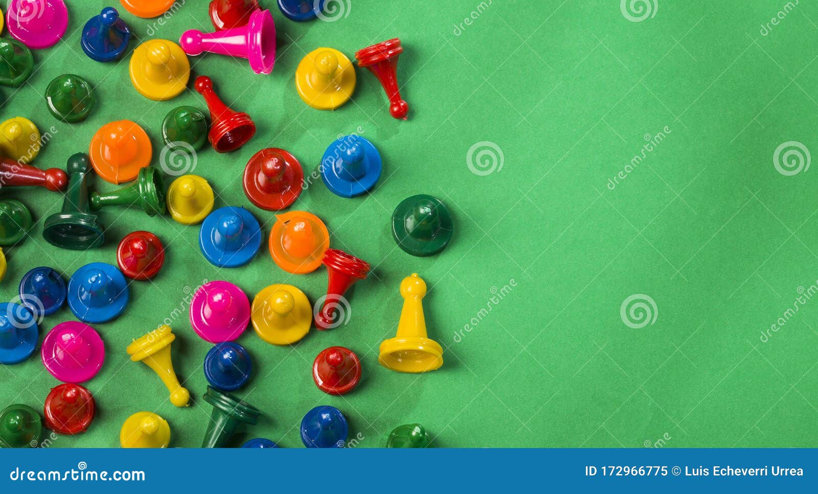 Colorful Game Pieces - Green Background Stock Image - Image of number ...