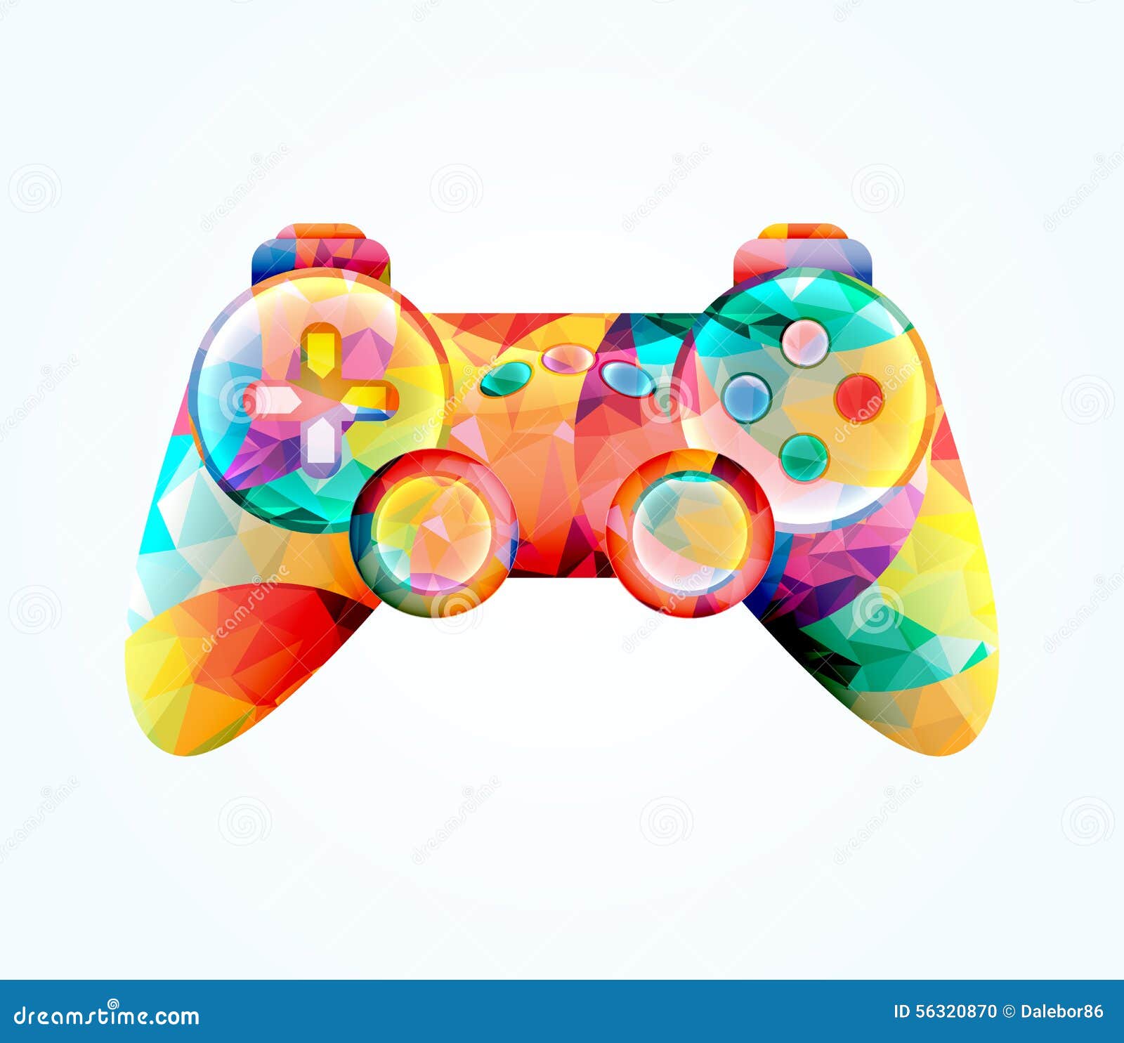 Colorful gamepad stock vector. Illustration of video - 56320870
