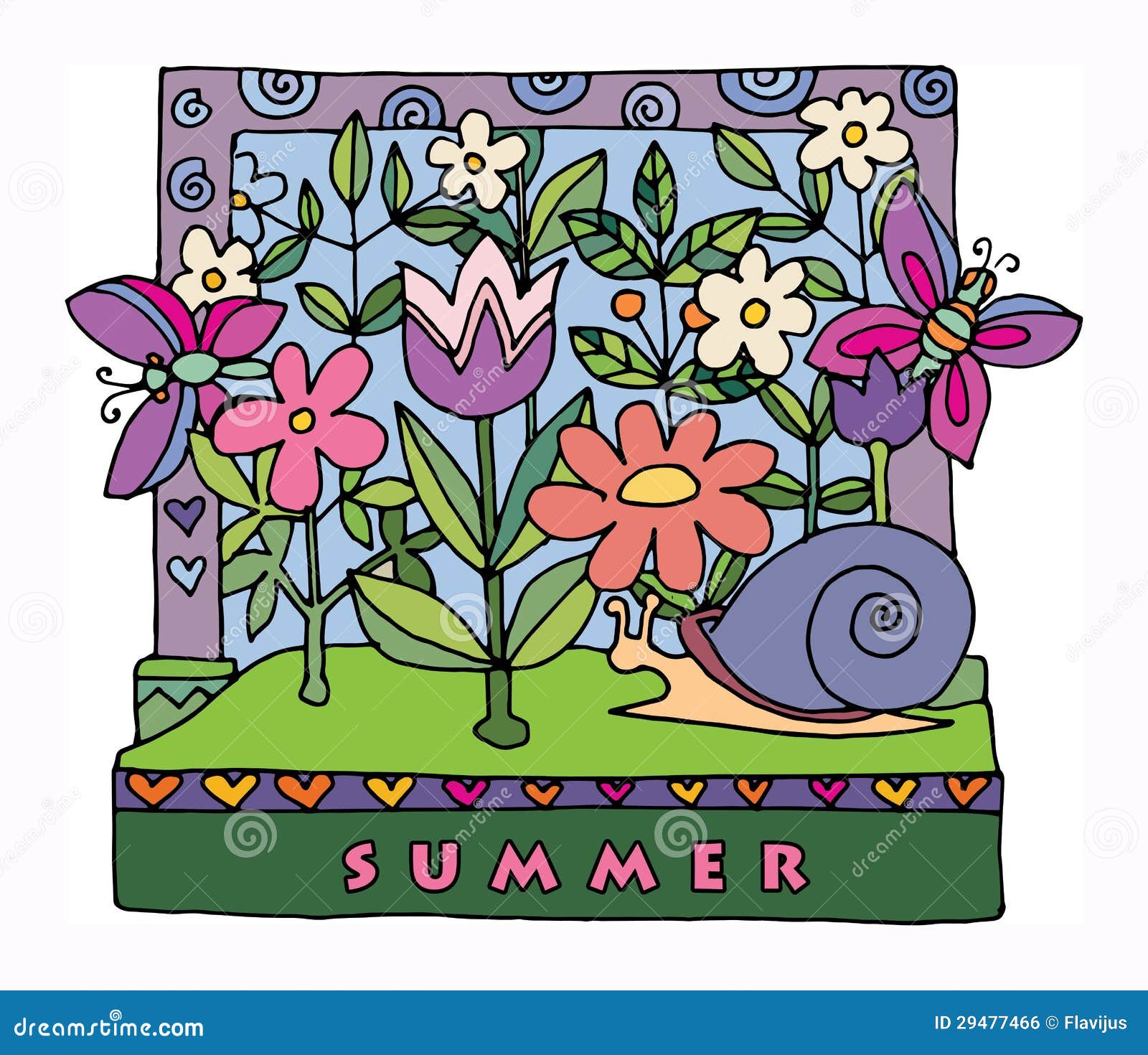 Colorful garden stock vector. Illustration of draw, garden - 29477466