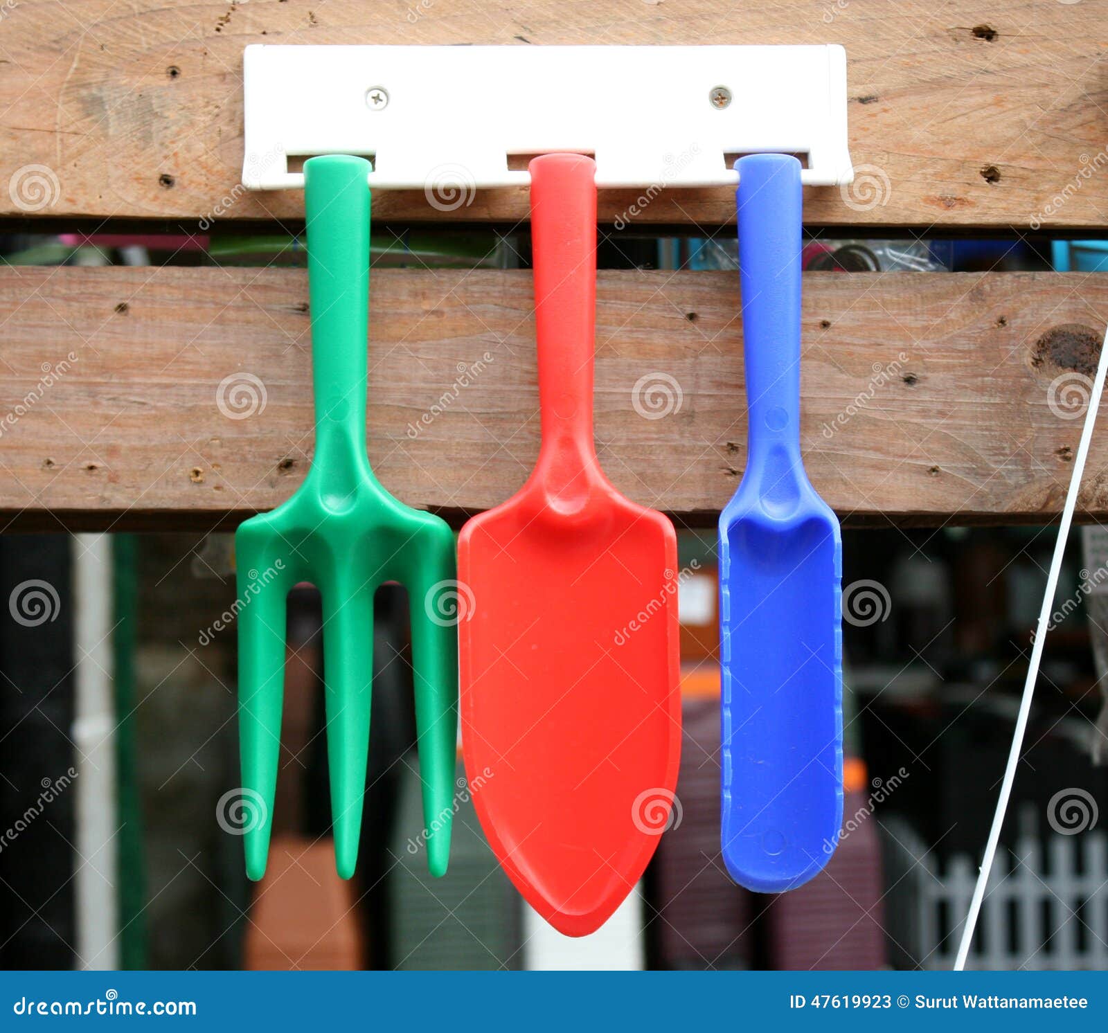 Colorful Garden Equipment Tools Stock Image - Image of wood, gardening ...
