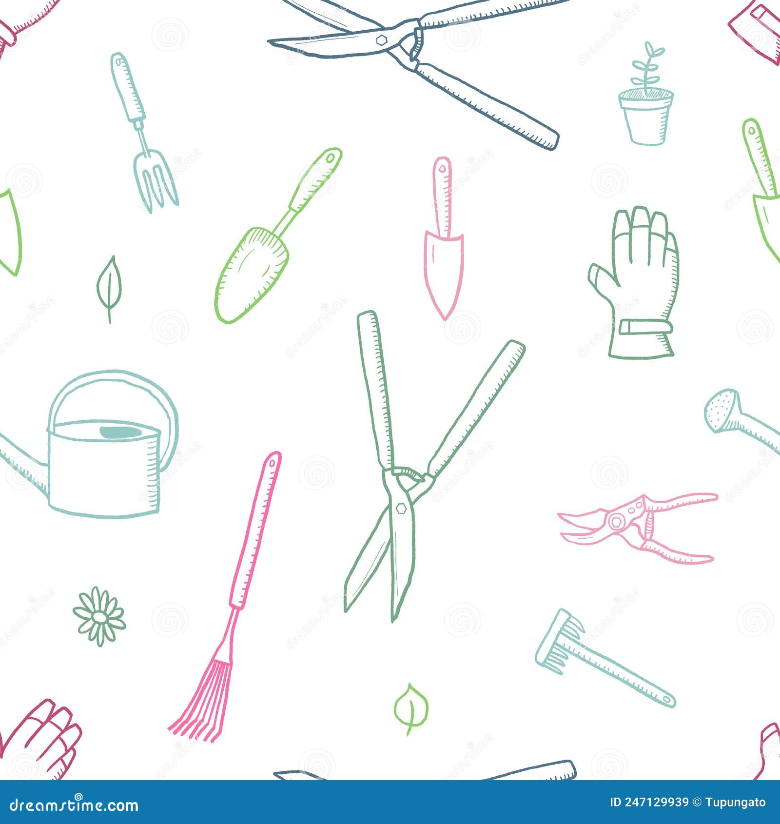 Colorful Gardening Tools Vector Illustration Stock Vector ...