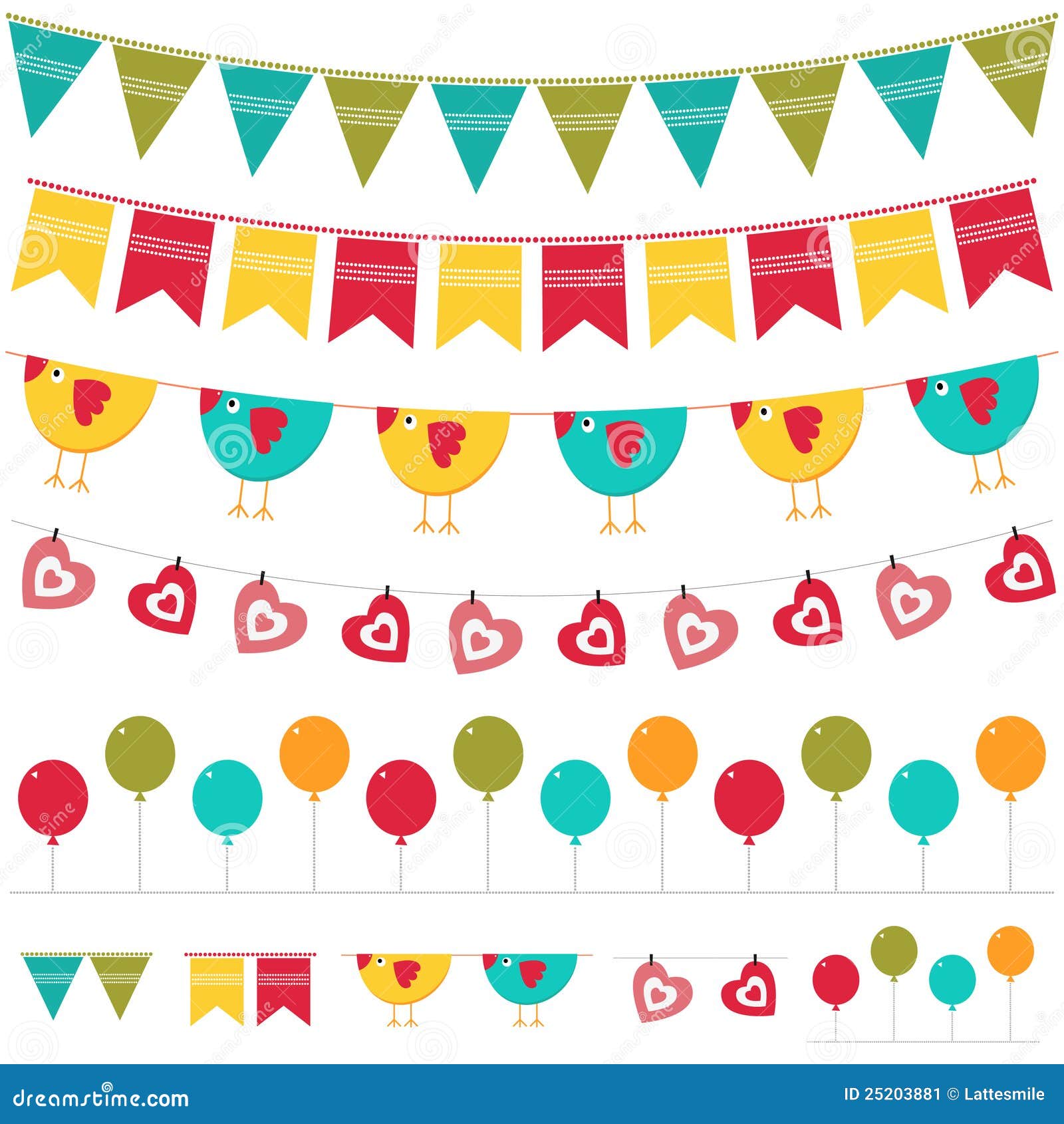 Colorful garland set stock vector. Illustration of garland - 25203881