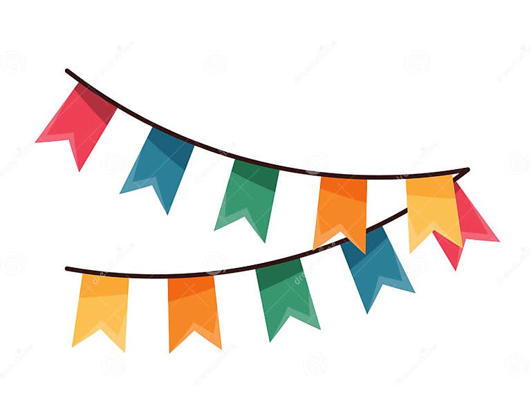 Colorful Garlands Party Banner Vector Illustration Stock Vector