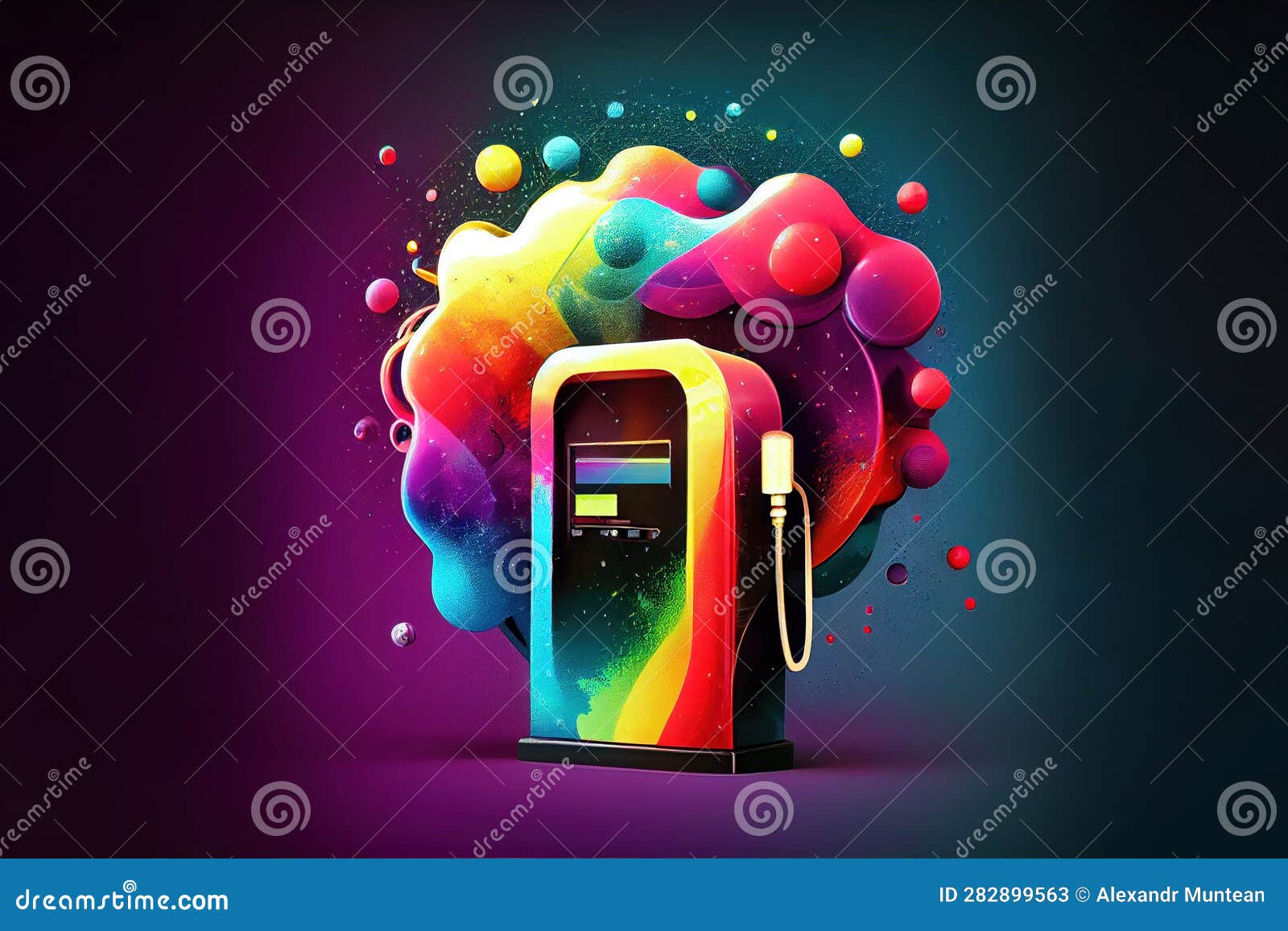 Colorful gas station. stock illustration. Illustration of refuel ...