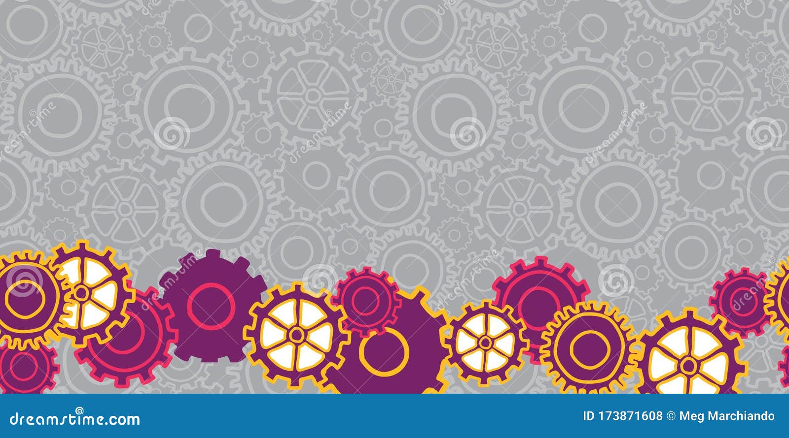Colorful Gears Border
