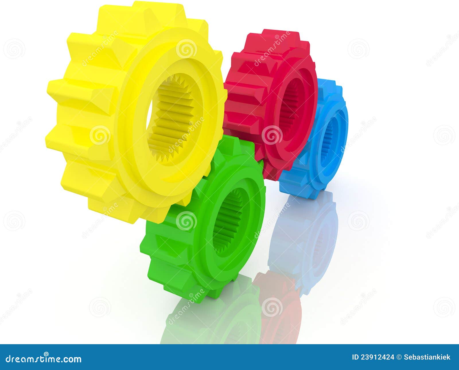 Colorful gear cogs stock illustration. Illustration of colorful - 23912424