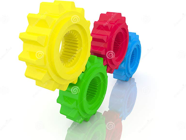 Colorful gear cogs stock illustration. Illustration of colorful - 23912424