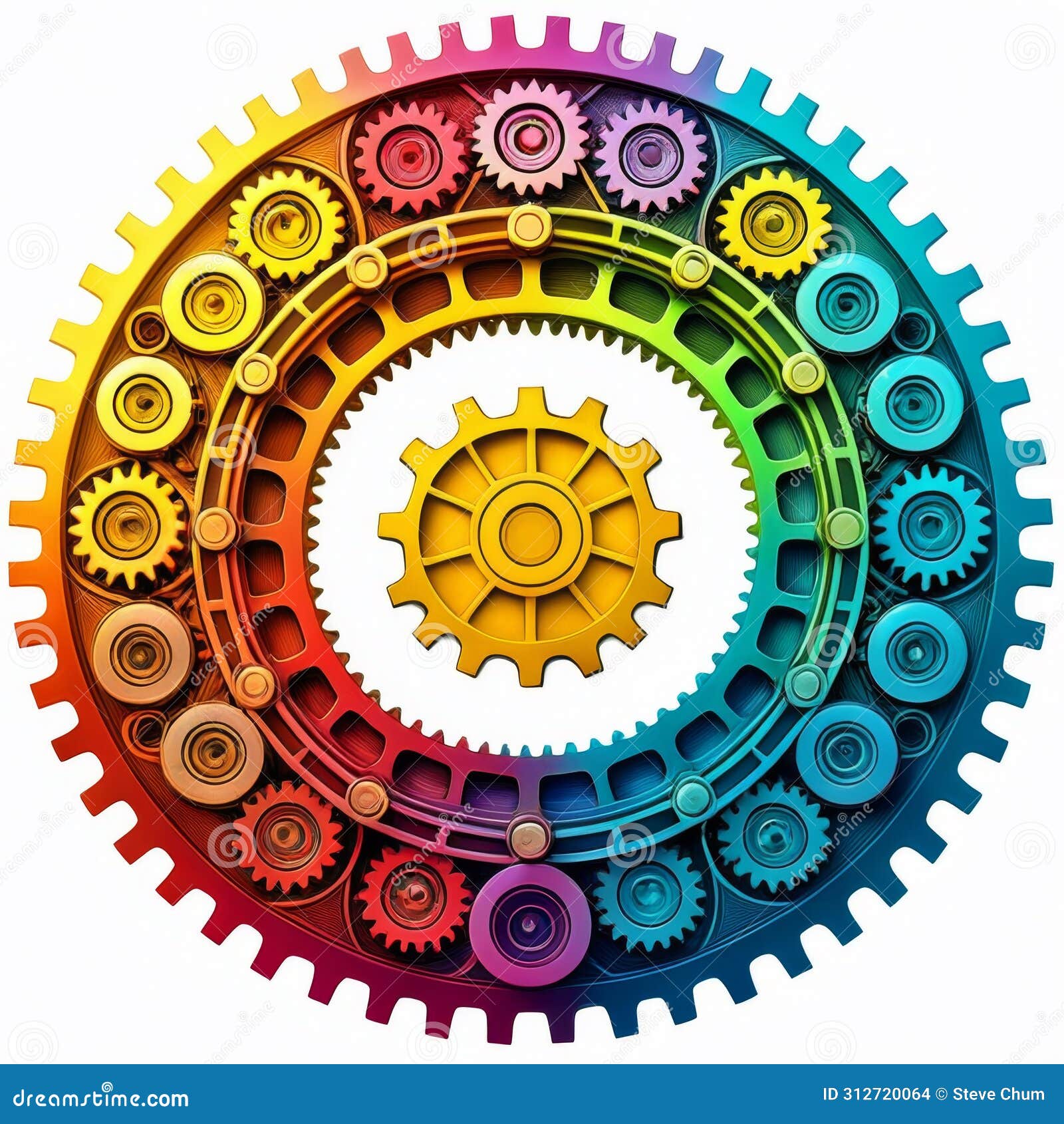 Colorful Gear Wheel on White Background. Vector Illustration. Eps 10 ...