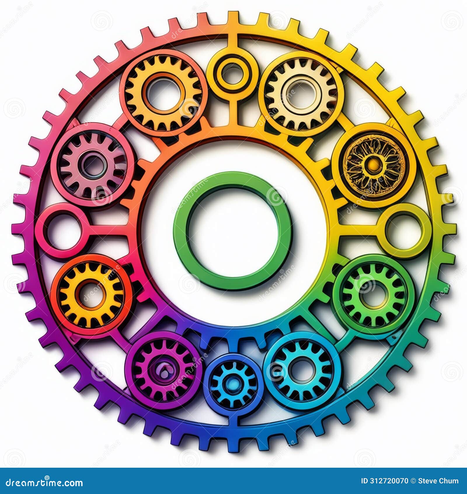 Colorful Gear Wheel on White Background. Vector Illustration. Eps 10 ...