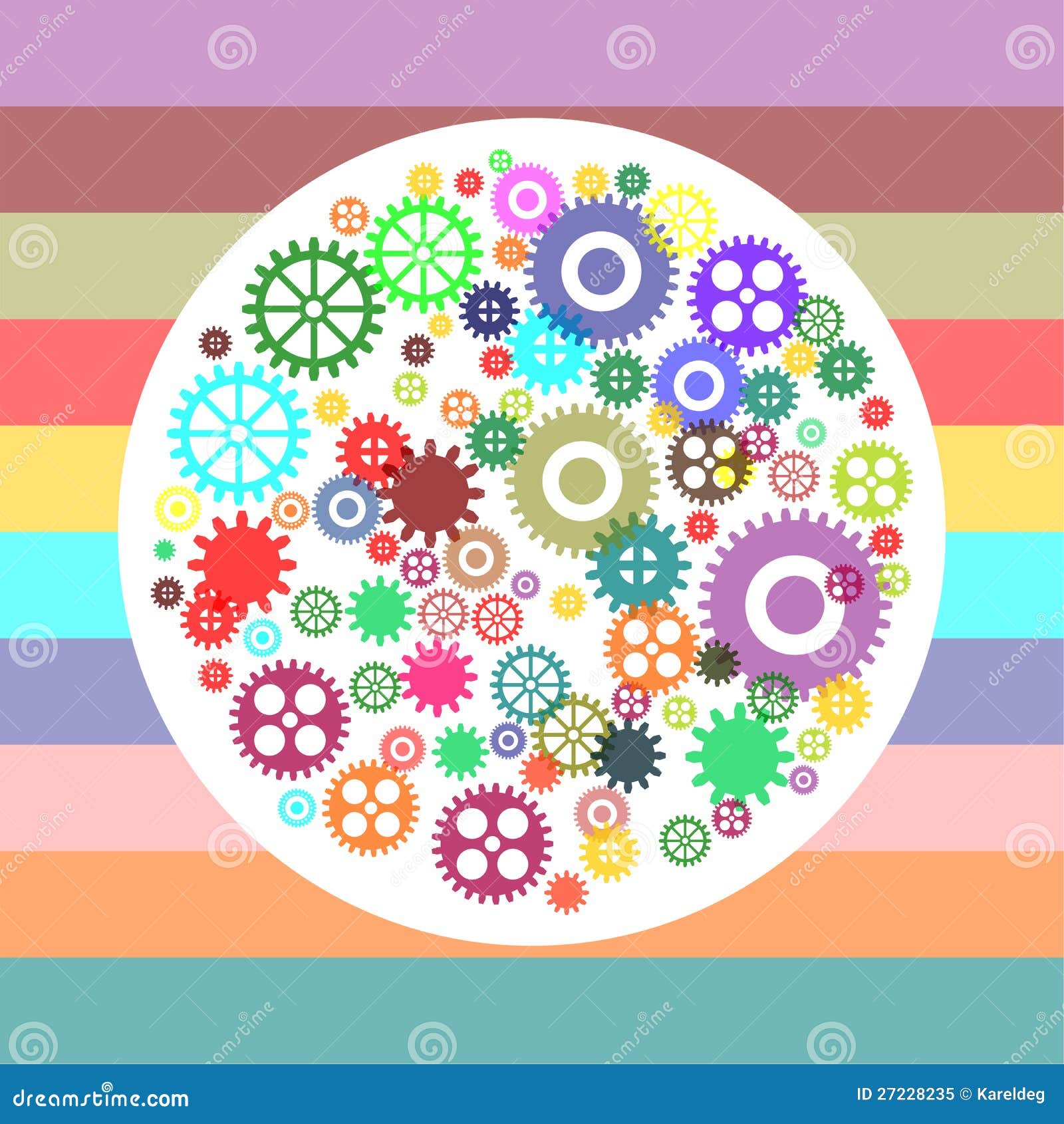 Colorful gear wheels stock illustration. Illustration of gears - 27228235