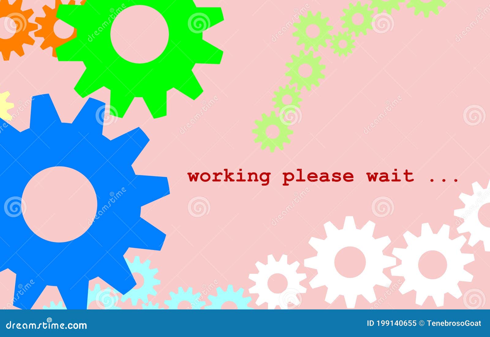 Working Please Wait in the Text. Illustration. Stock Illustration ...