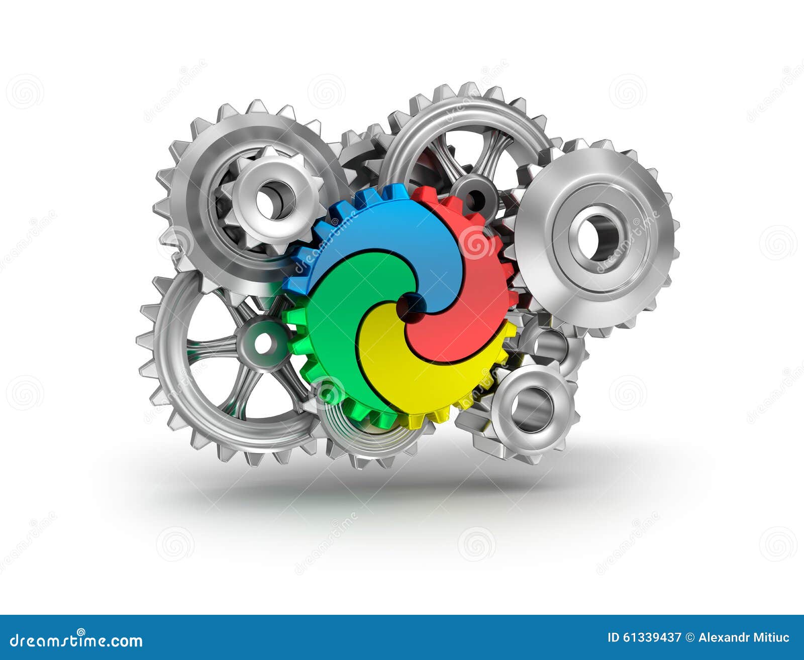 Colorful Gear Wheels - Teamwork Concept Stock Illustration ...