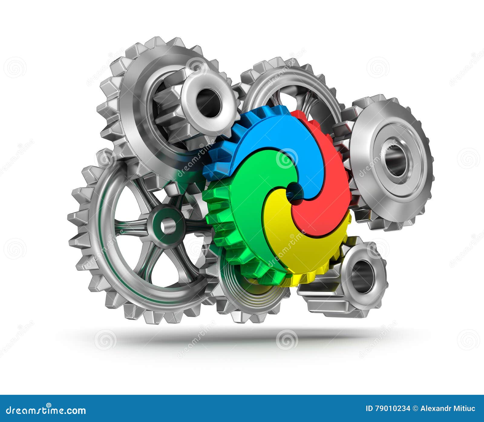 Colorful Gear Wheels - Teamwork Concept Stock Illustration ...