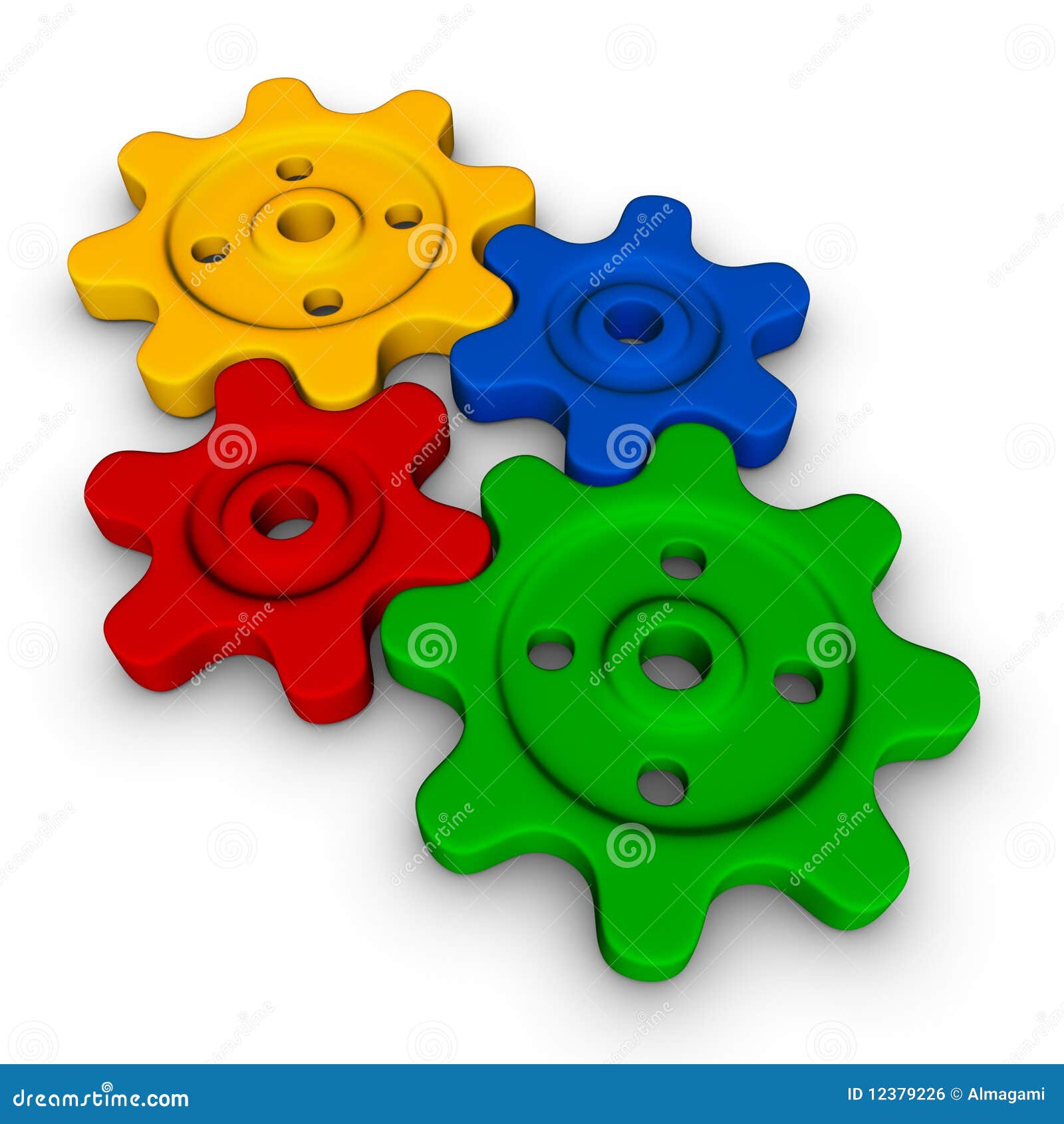 Colorful gears stock illustration. Illustration of gearwheel - 12379226