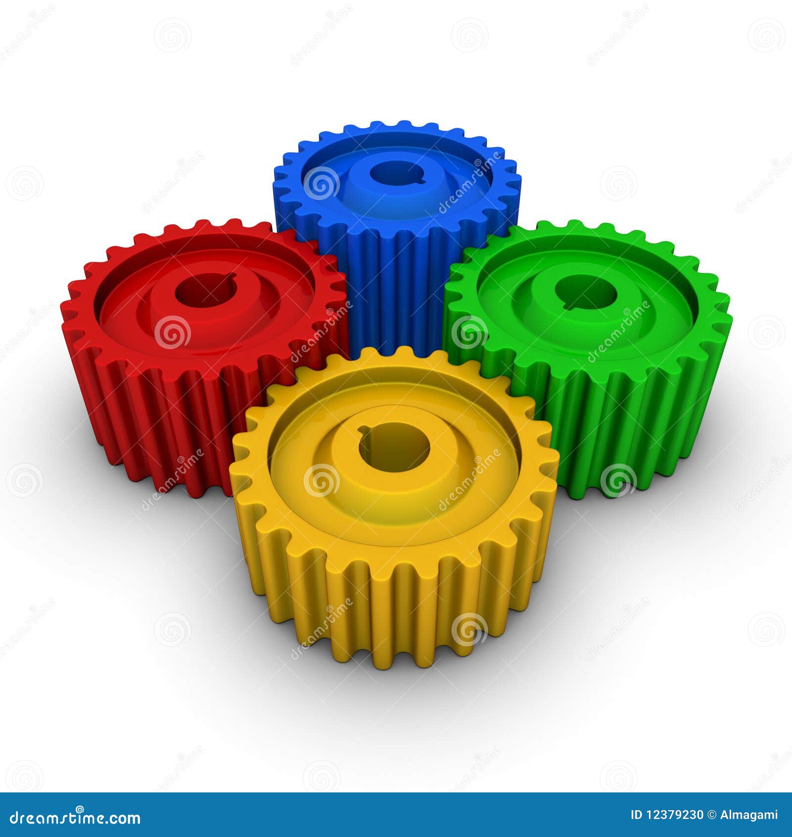 Colorful gears stock illustration. Illustration of palette - 12379230