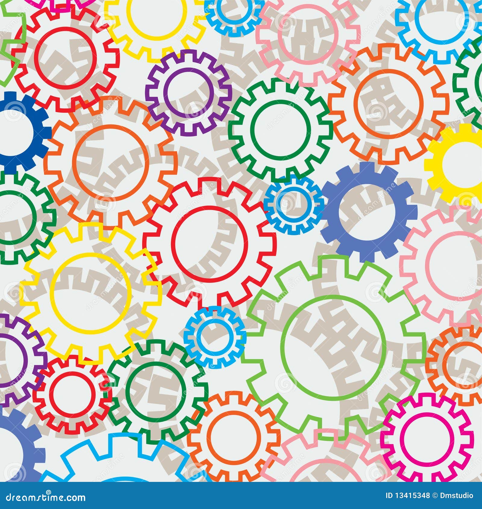 Colorful gears stock vector. Illustration of background - 13415348