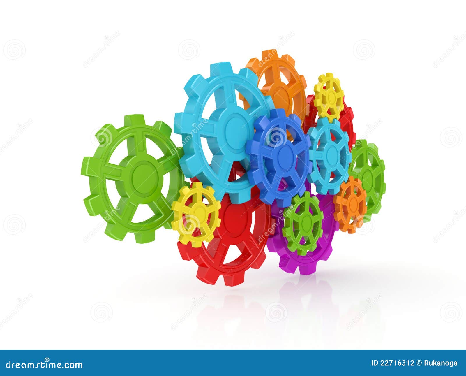 Colorful gears. stock illustration. Illustration of object - 22716312