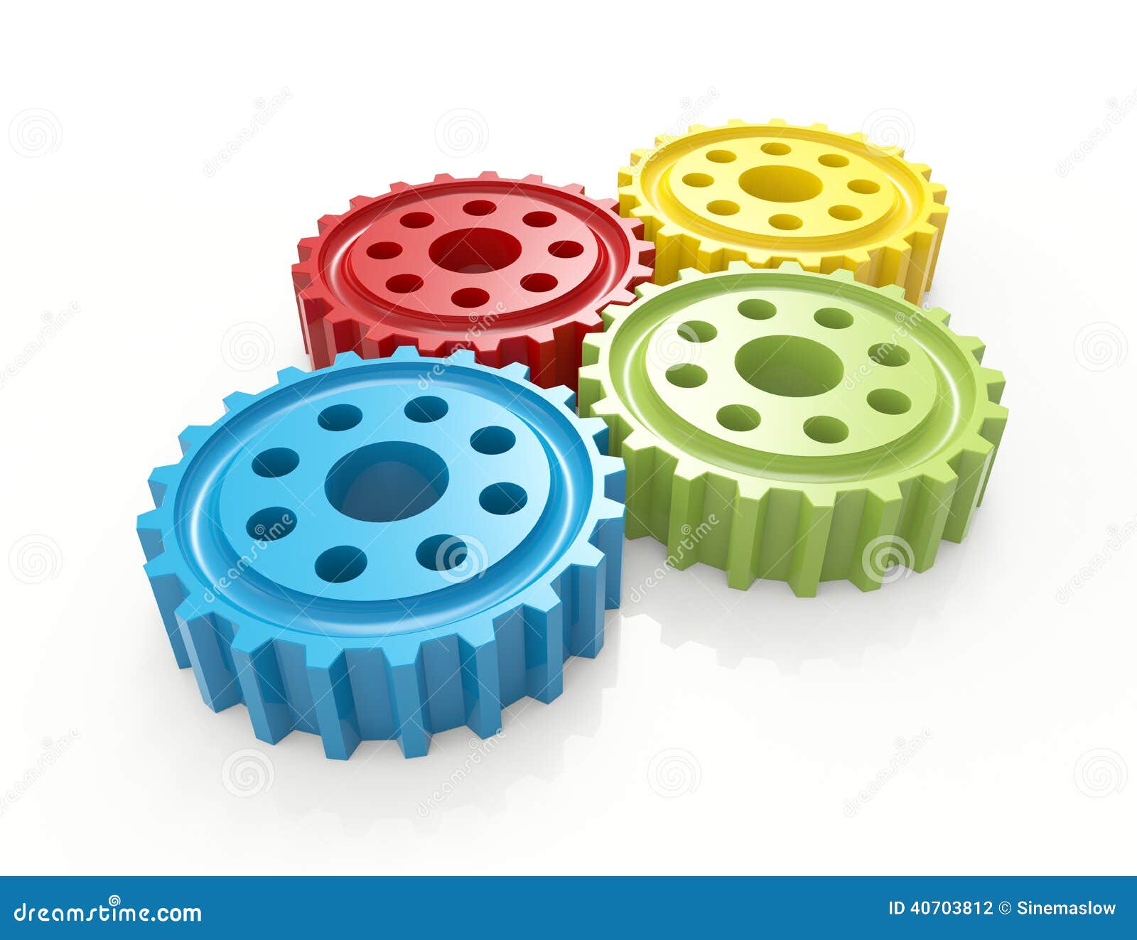 Colorful gears stock illustration. Illustration of metal - 40703812