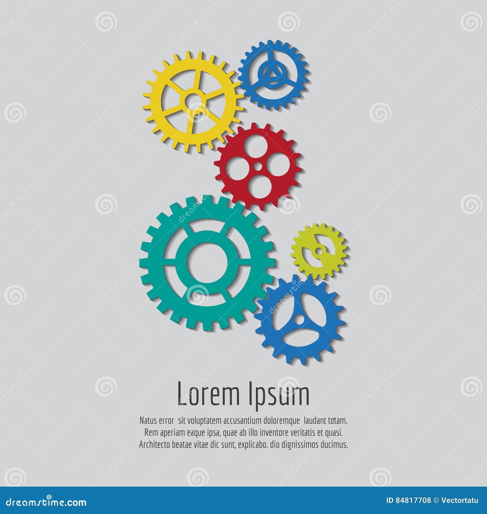 Colorful Gears Icons Background Design Stock Vector - Illustration of ...
