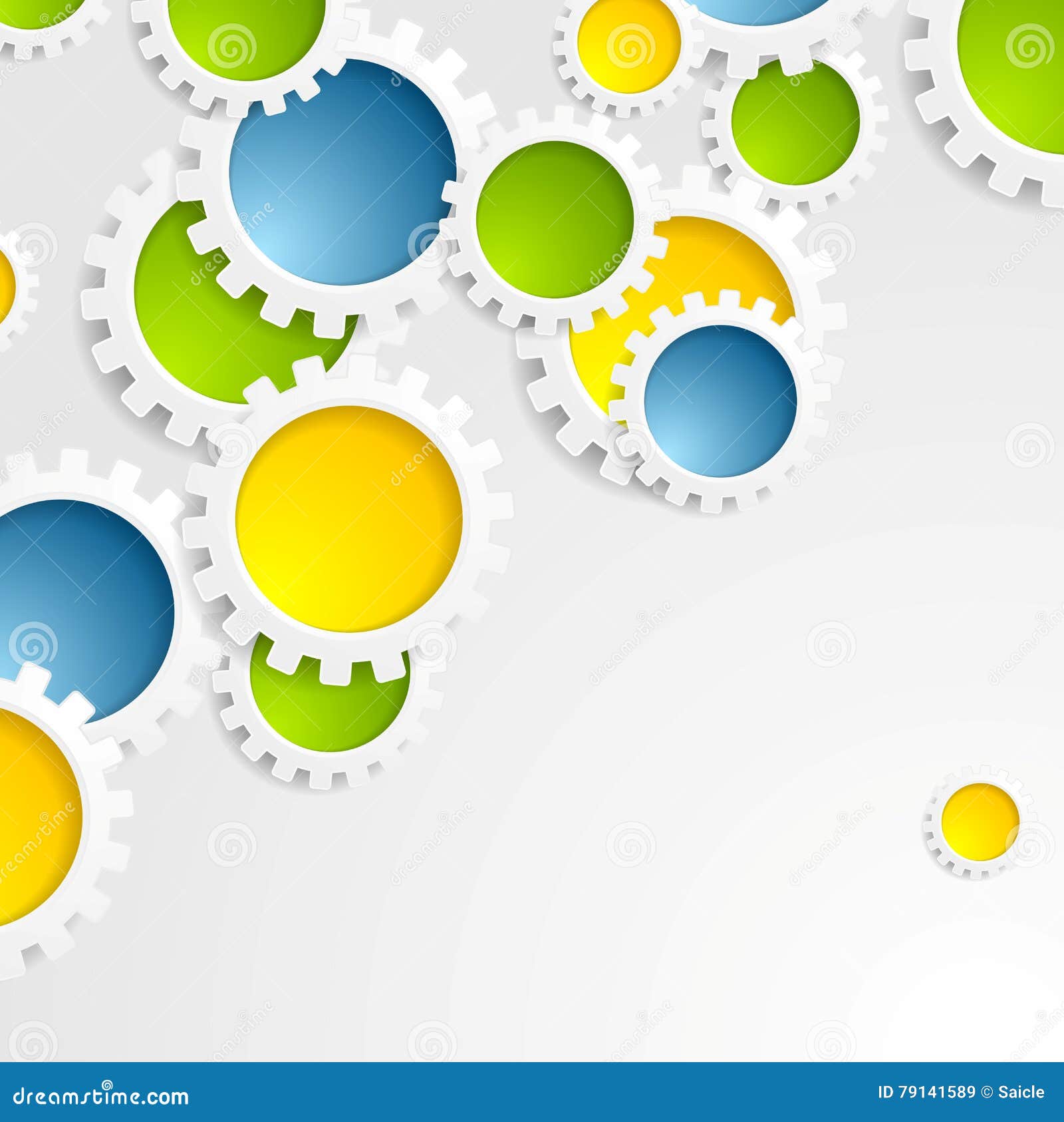Colorful Gears Mechanism Abstract Tech Background Cartoon Vector ...