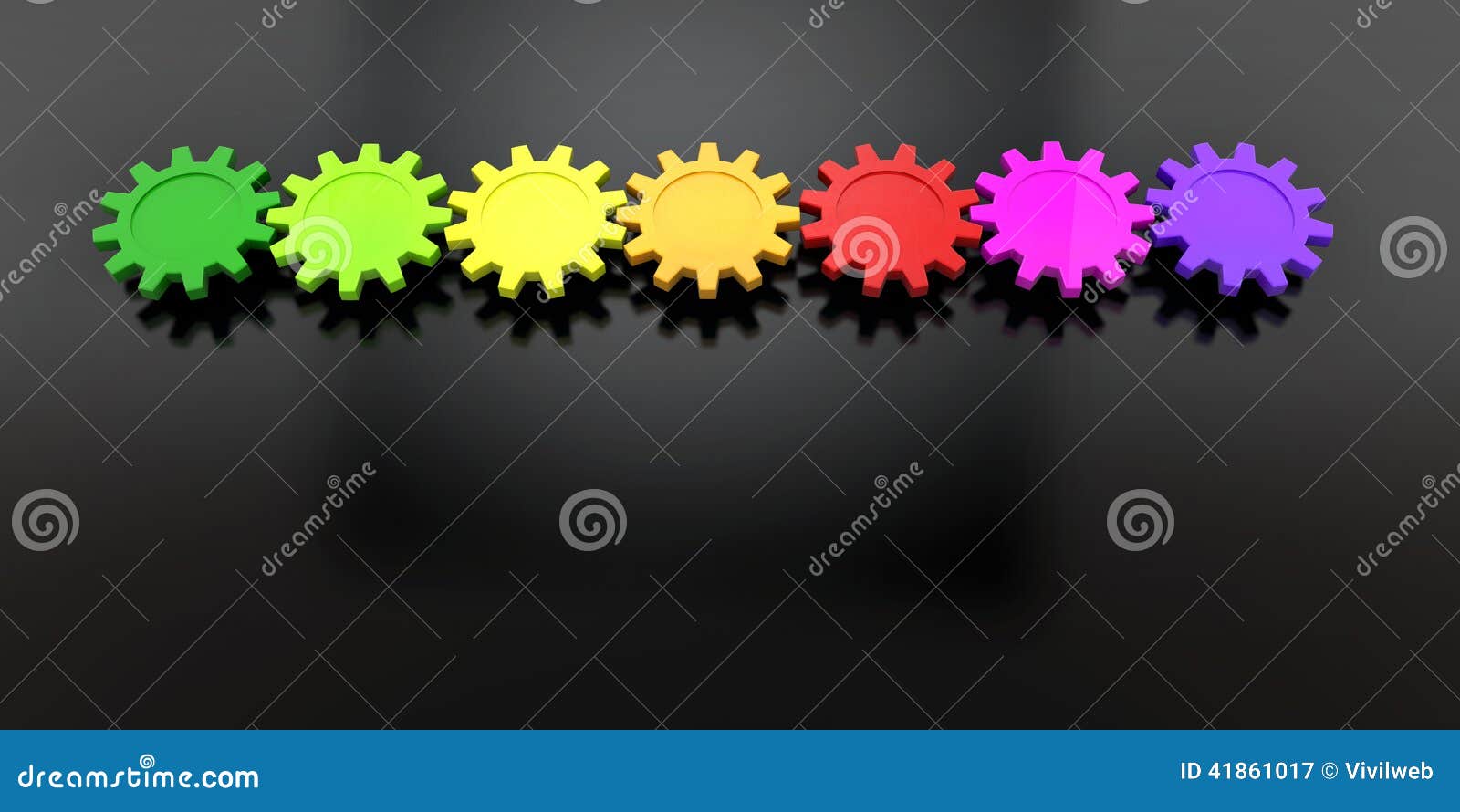 Colorful Gears Mechanism Abstract Tech Background Cartoon Vector ...
