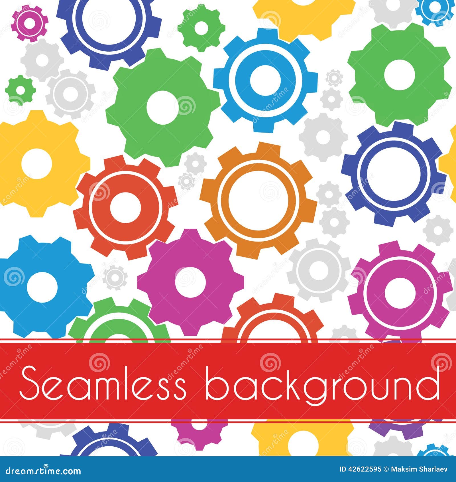 A Colorful Gears Seemless Pattern Cartoon Vector | CartoonDealer.com ...