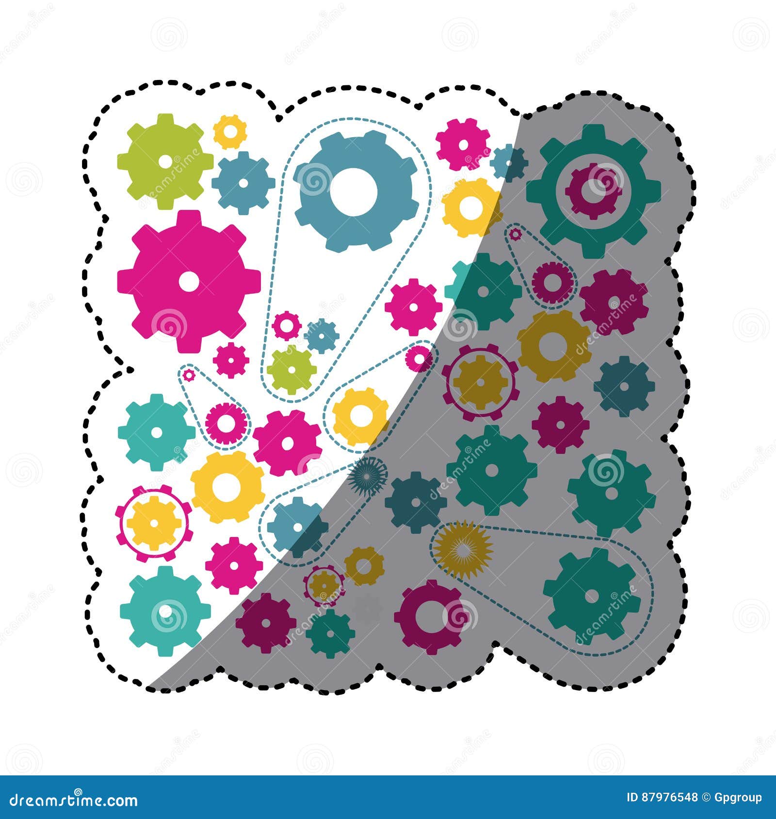 Colorful Gears Symbols Icon Stock Illustration - Illustration of ...