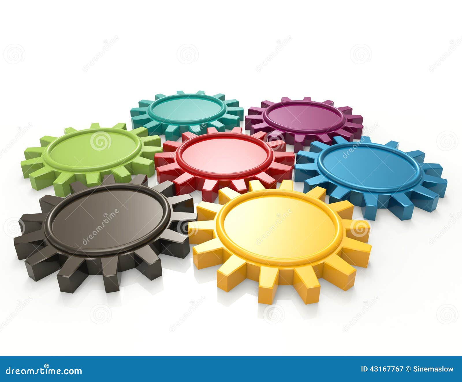 Colorful gears stock illustration. Illustration of group - 43167767