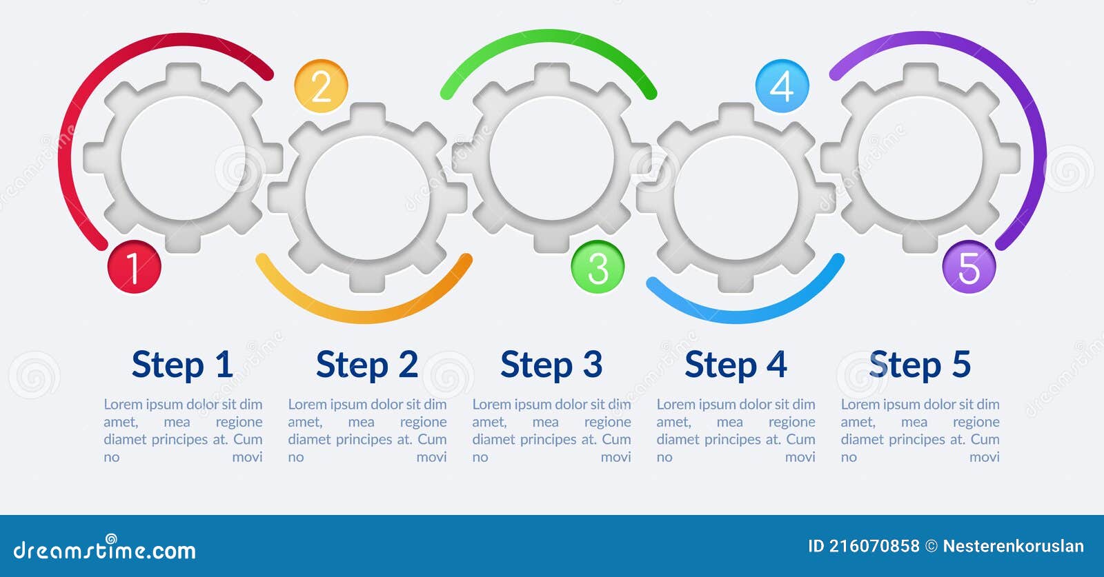 Colorful Gears Vector Infographic Template Stock Vector - Illustration ...