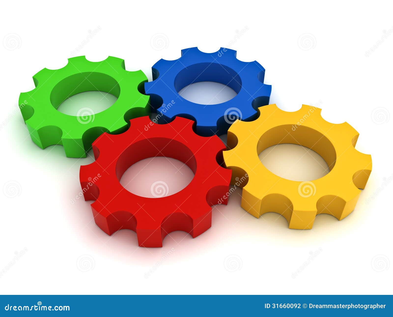 Colorful Gears on white stock illustration. Illustration of cogwheel ...