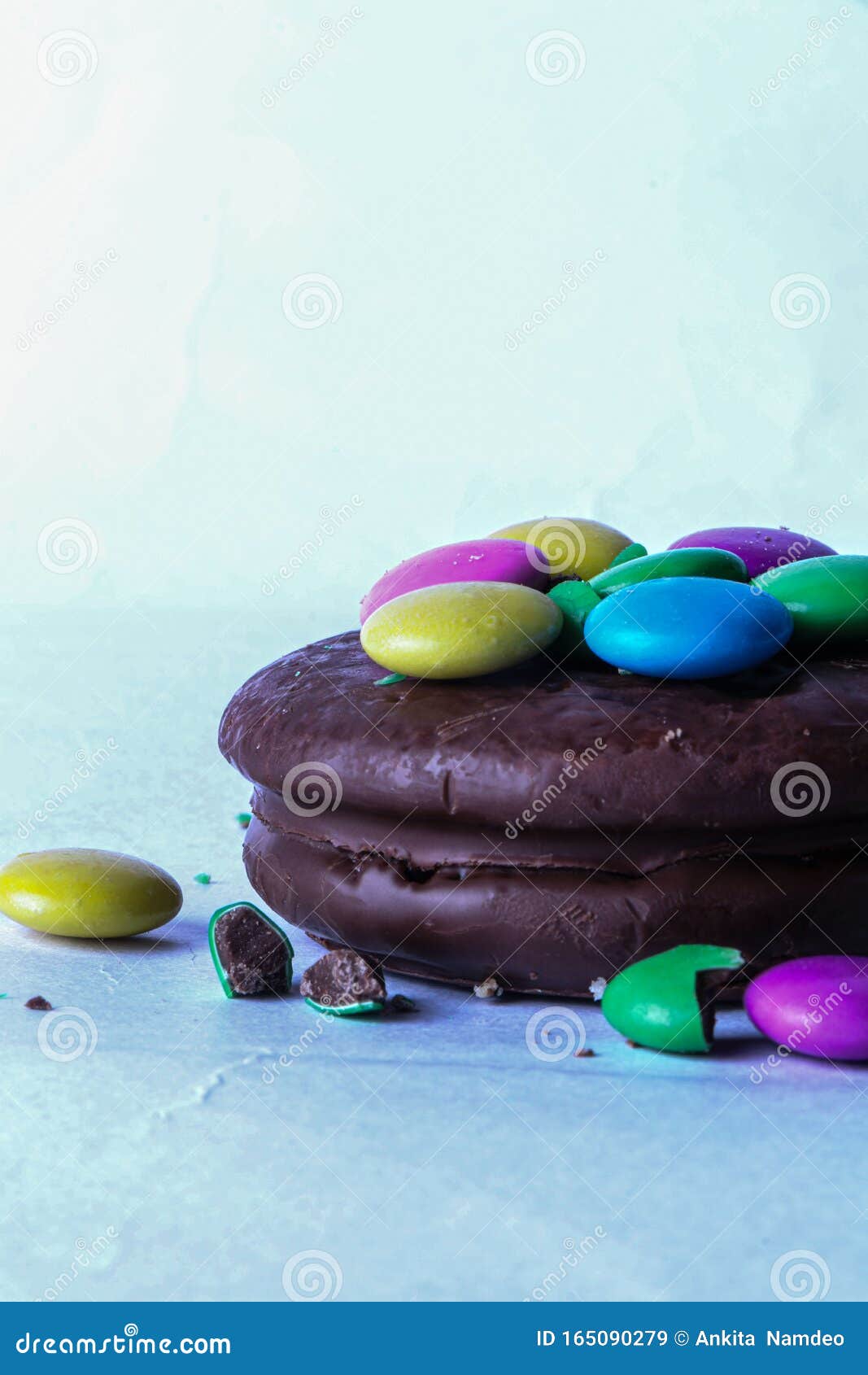 Colorful Gems with Chocolate Stock Image - Image of bakery, circle ...
