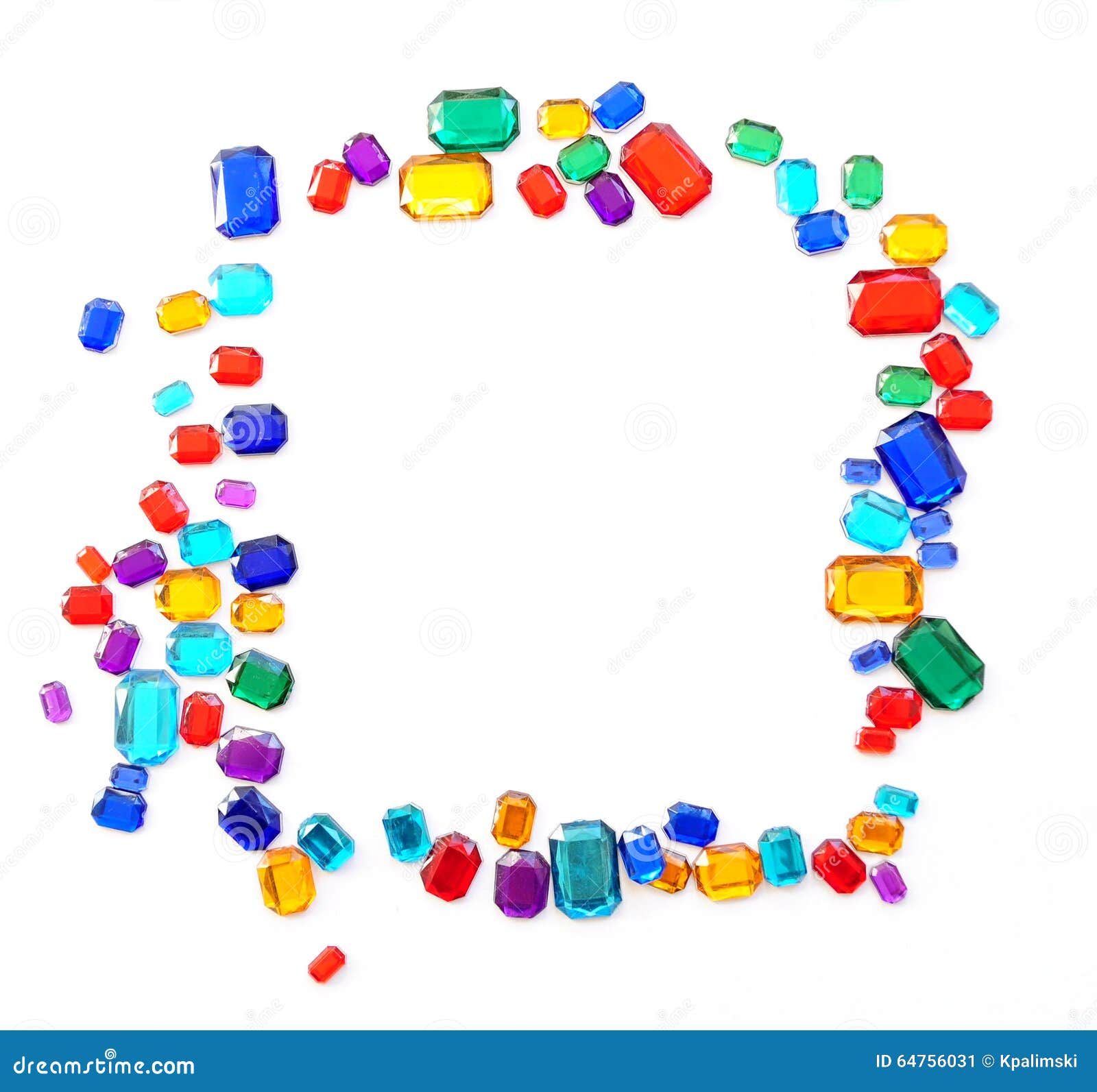 Colorful Gemstones Crystal Border Stock Image - Image of decor, card ...