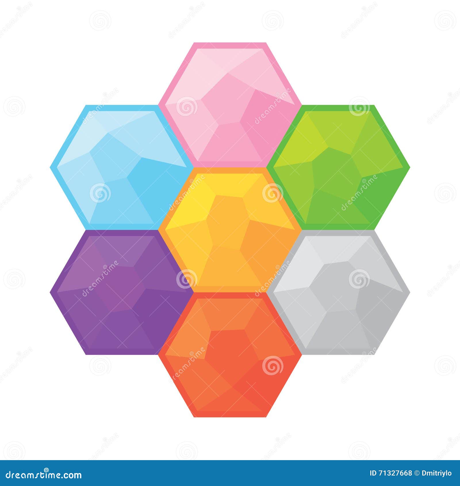 Colorful Gemstones Simple Game Objects Vector Set Stock Vector ...