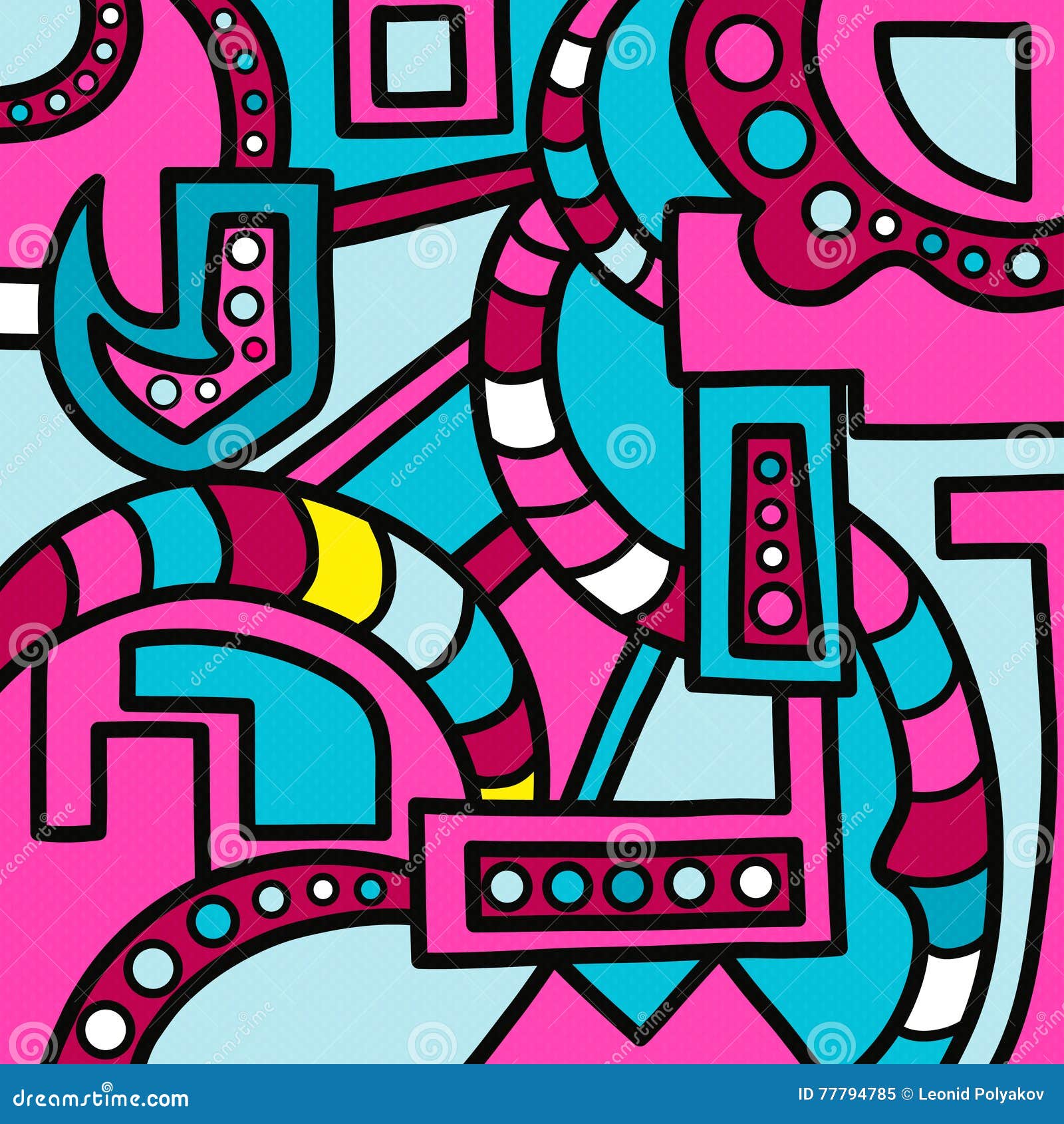 Colorful Geometric Abstract Pattern Graffiti Stock Vector ...