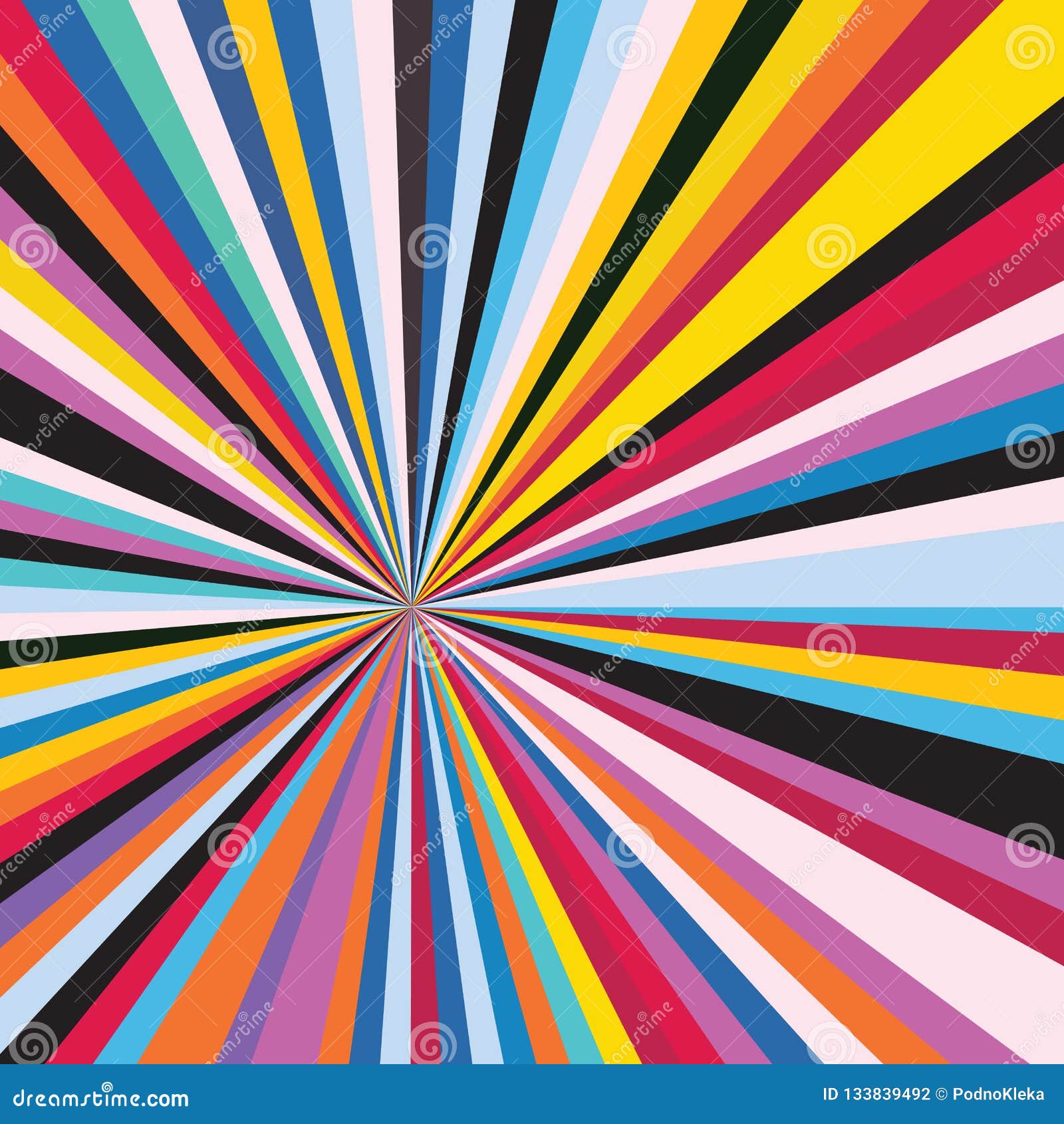 Colorful Geometric Abstract Rainbow Wave Stripe Sun Burst Background