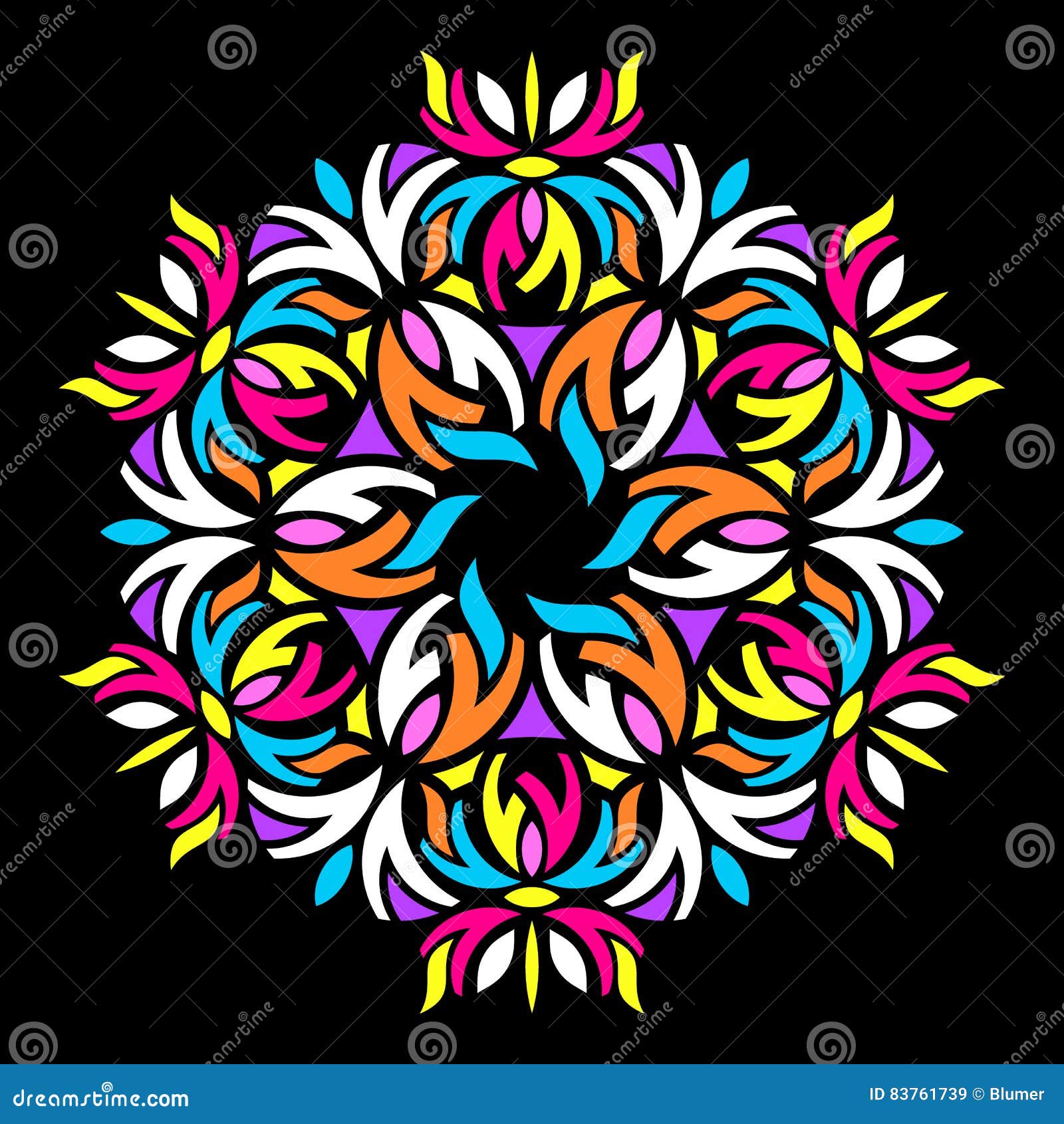 Colorful Geometric Abstract Round Mandala Stock Vector - Illustration ...