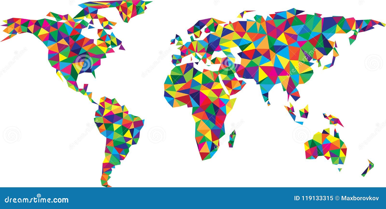 Colorful Geometric Abstract World Map. Stock Vector - Illustration of ... Colorful Geometric Abstract World Map. Stock Vector - Illustration of ...