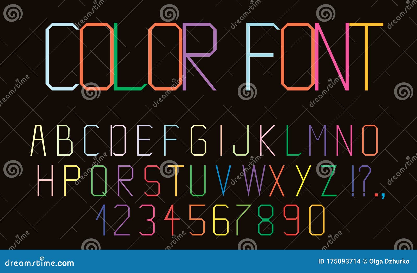 Colorful Geometric Alphabet. Bright Modern Font Stock Vector ...