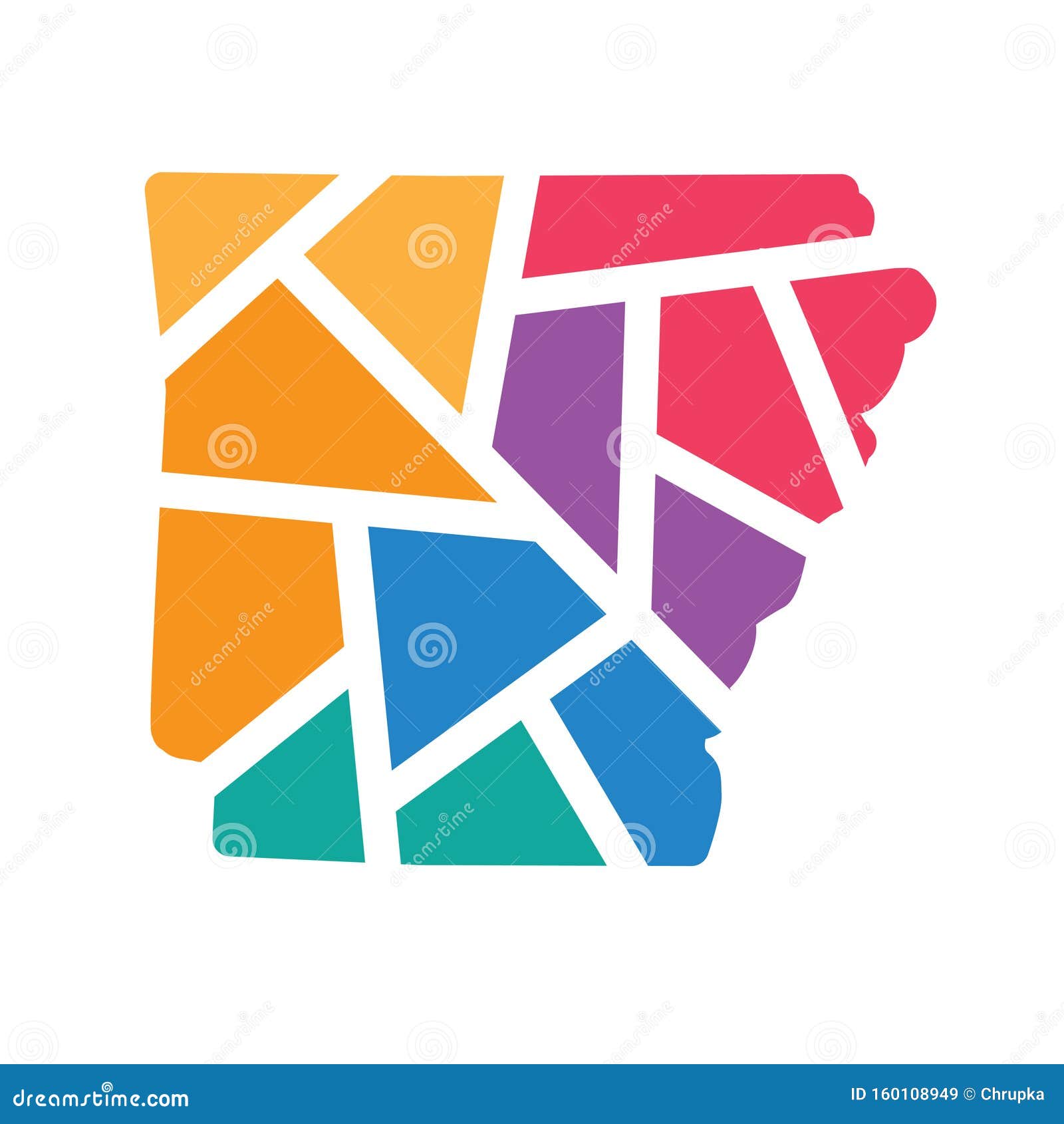Colorful Geometric Arkansas Map Stock Vector - Illustration of atlas ...