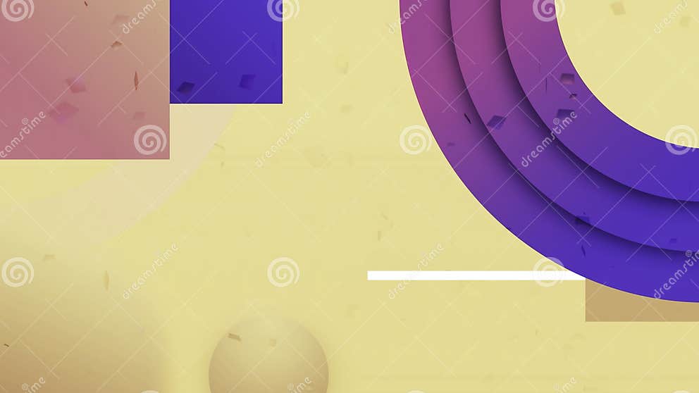Colorful Geometric Background with a Part of Circle, Rectangles and ...